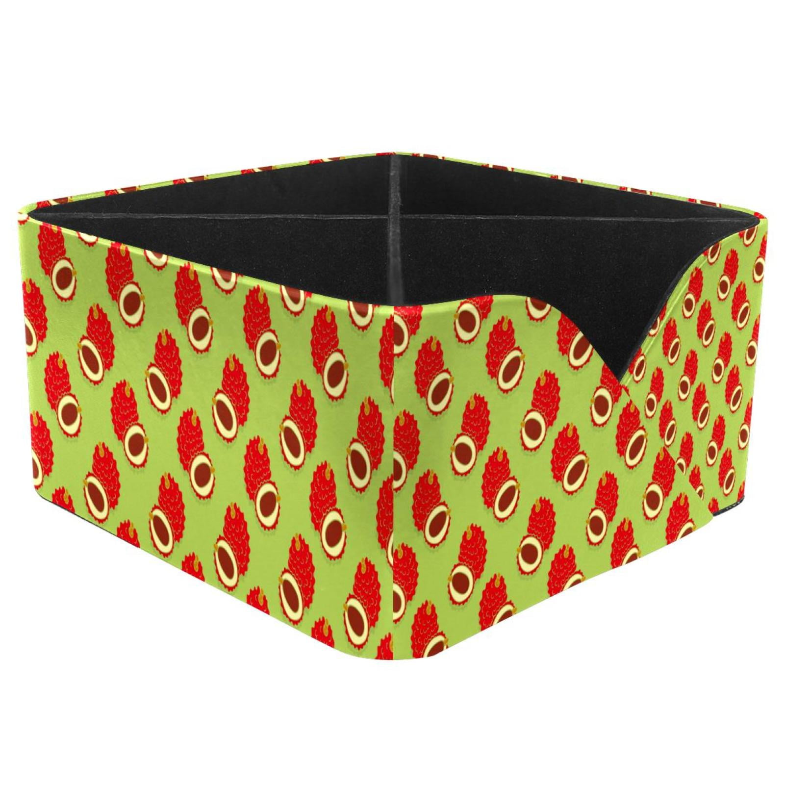 Ownta Lychee Fruits Pattern Green Background Pattern Square Pencil