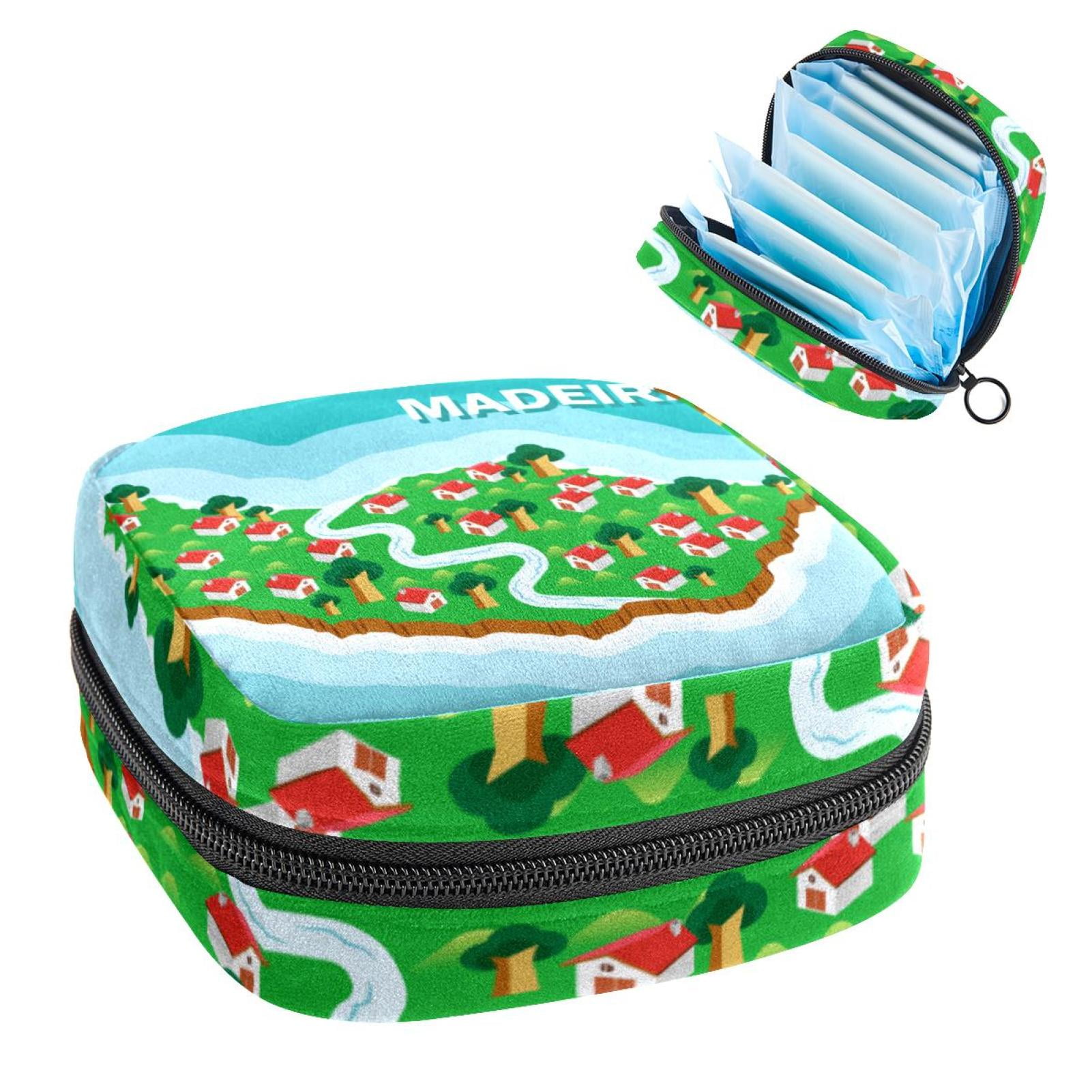 Ownta Madeira Map Pattern Premium Storage Bag Period Purse Pencil