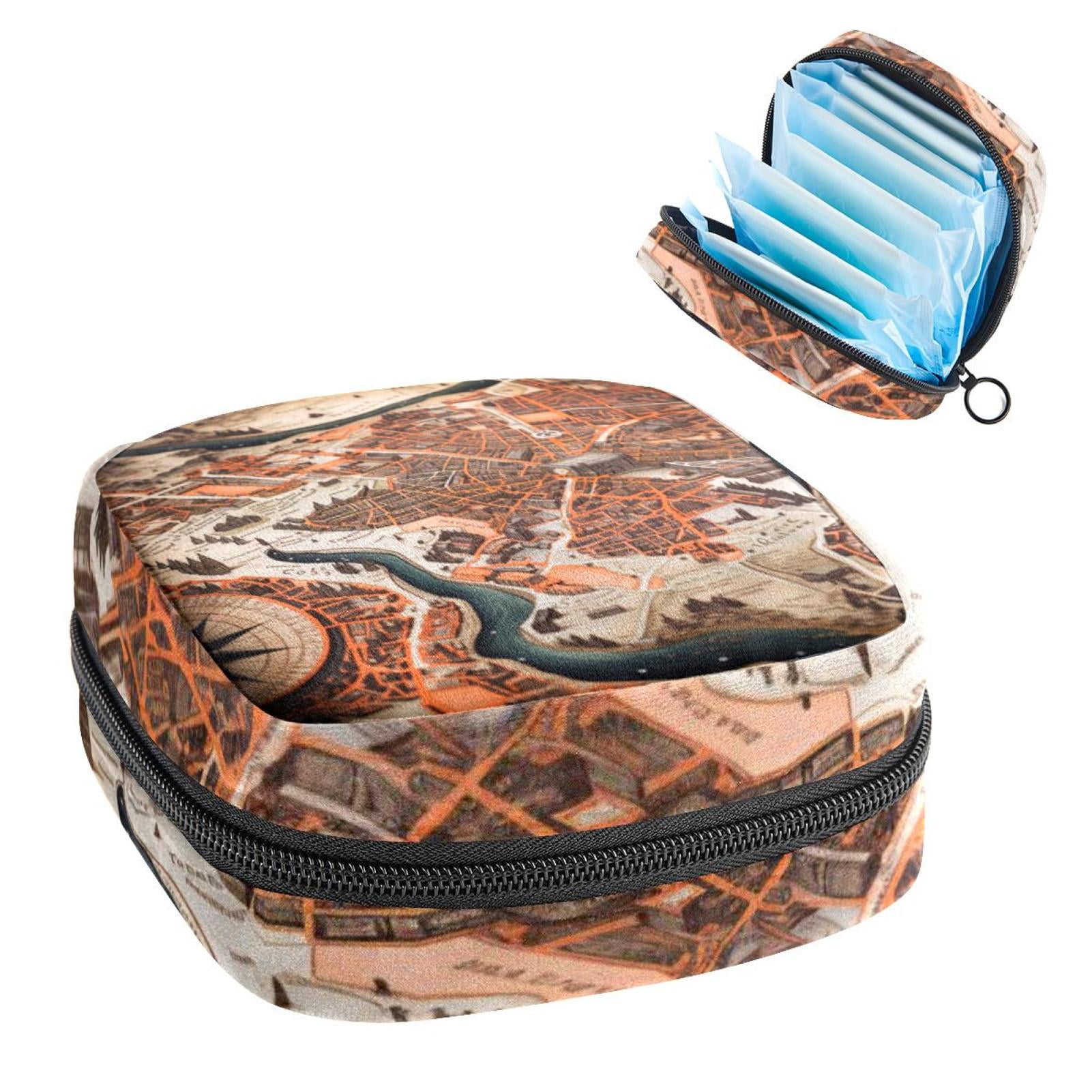 Ownta Map Pattern Pattern Premium Storage Bag Period Purse Pencil