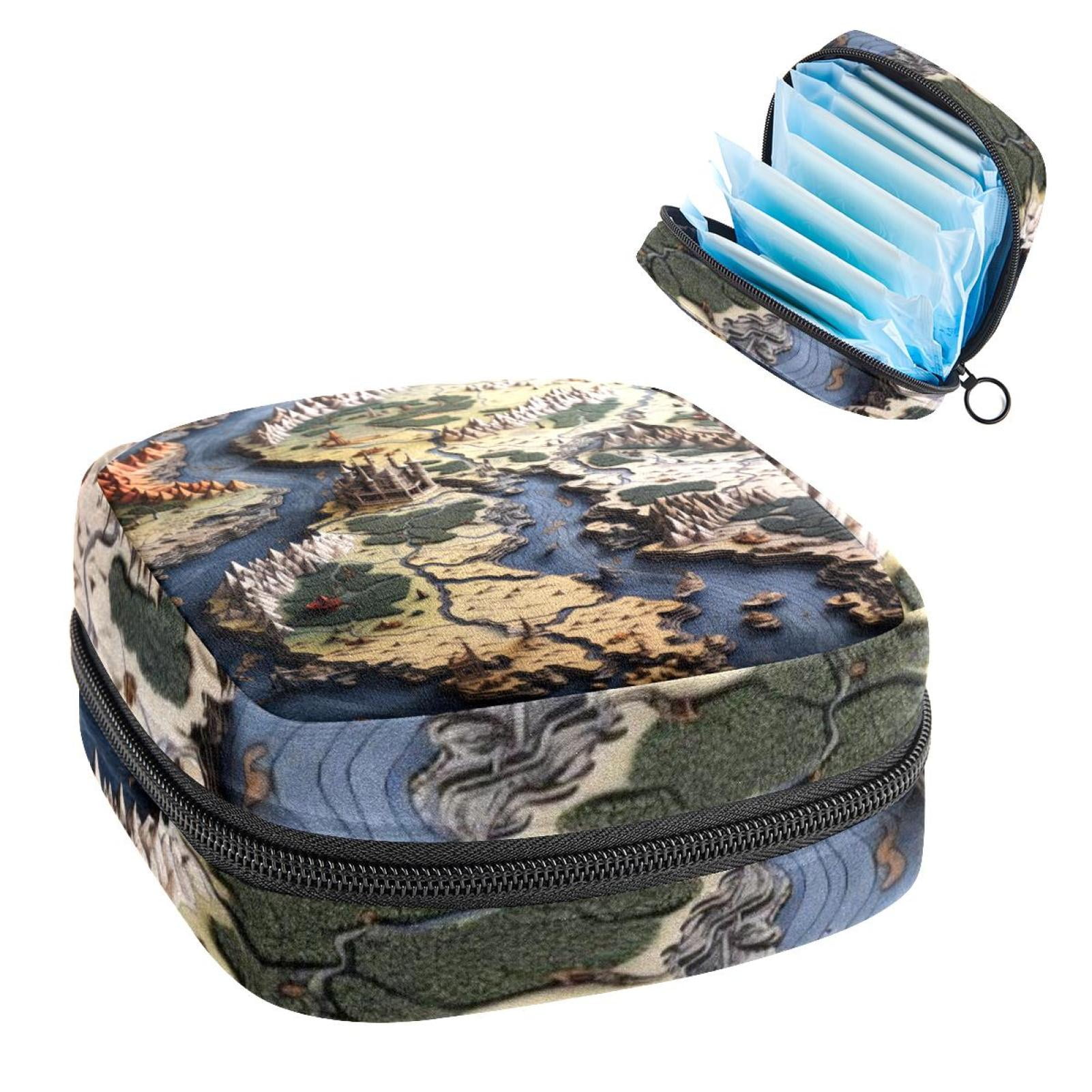 Ownta Map Pattern Pattern Premium Storage Bag Period Purse Pencil