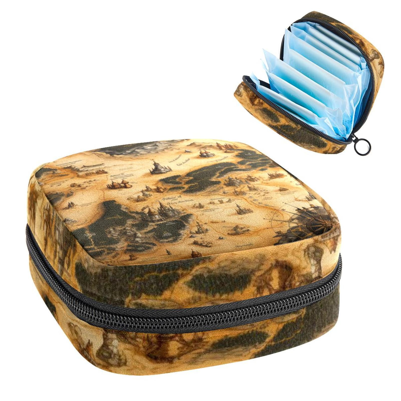 Ownta Map Pattern Pattern Premium Storage Bag Period Purse Pencil