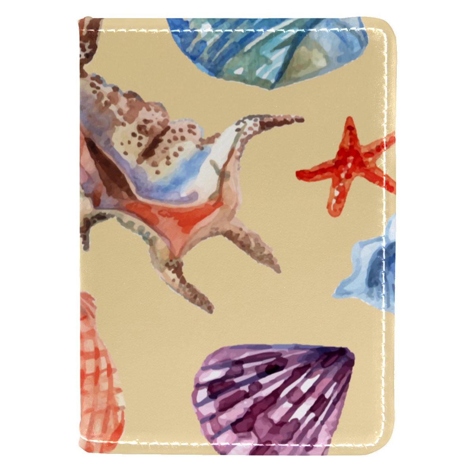 OWNTA Marine Sea Shells Starfish Pattern Premium PU Leather Passport ...