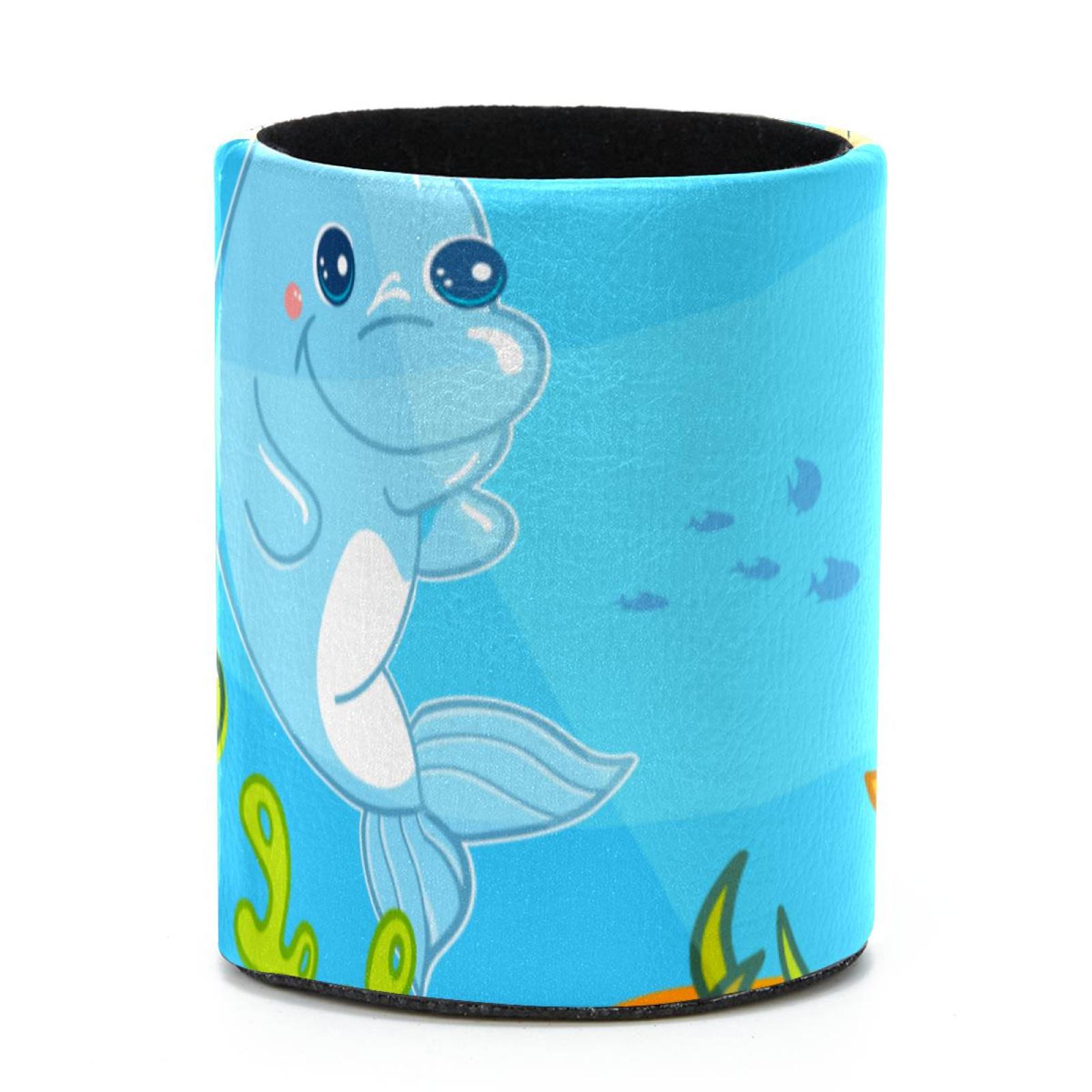 OWNTA Multiplication Table Pattern PVC Leather Cylinder Pen Holder ...