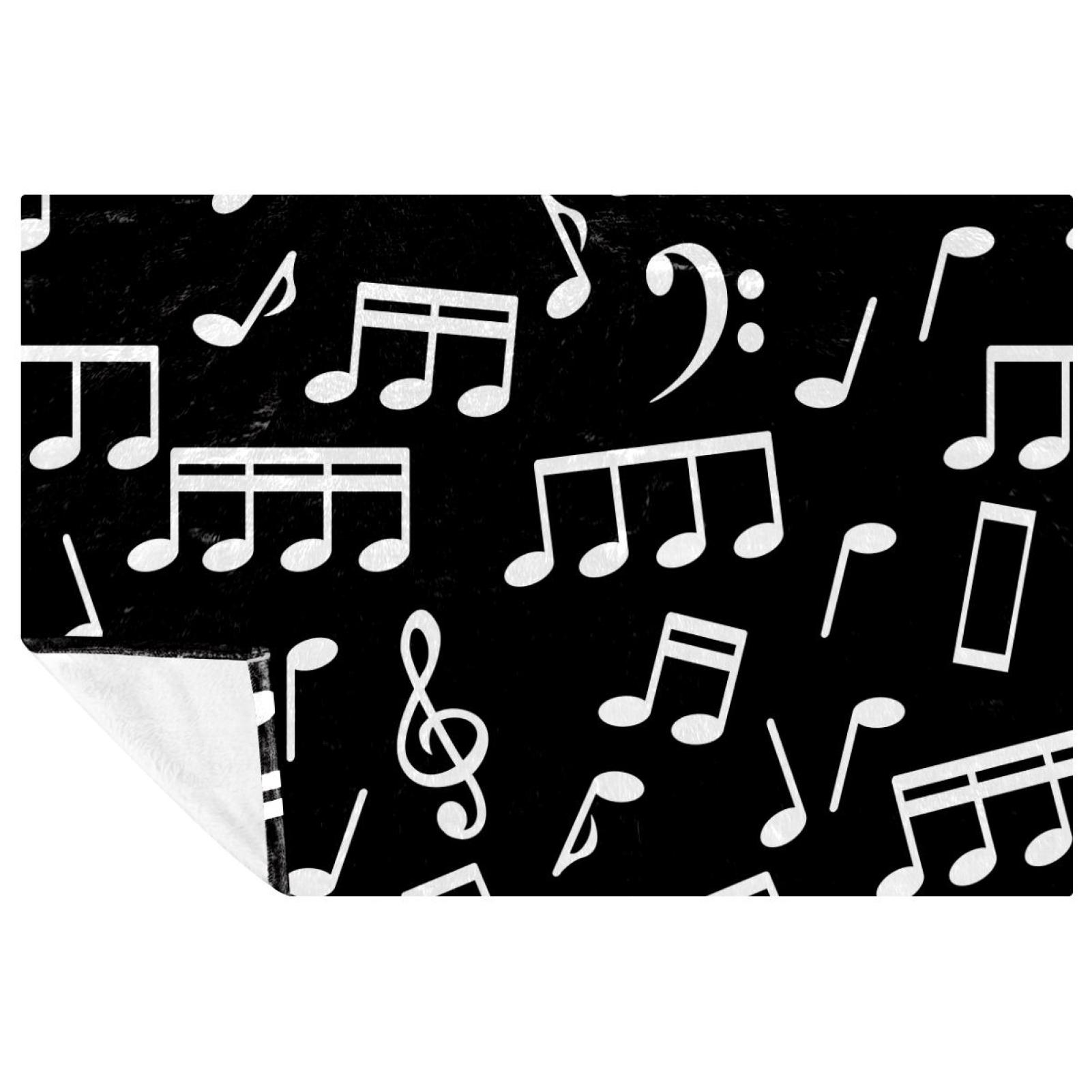 OWNTA Musical Notes Pattern Pattern Blanket Bliss: Custom Microfiber ...