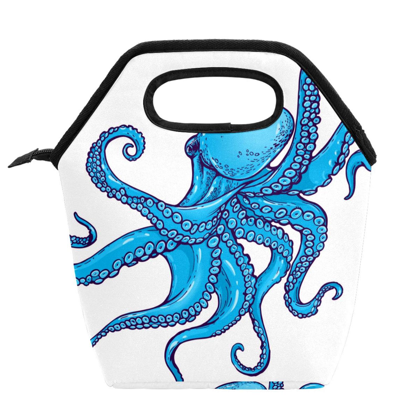 OWNTA Octopus Sea Ocean Pattern Meal Bag: Lightweight, Large Capacity ...