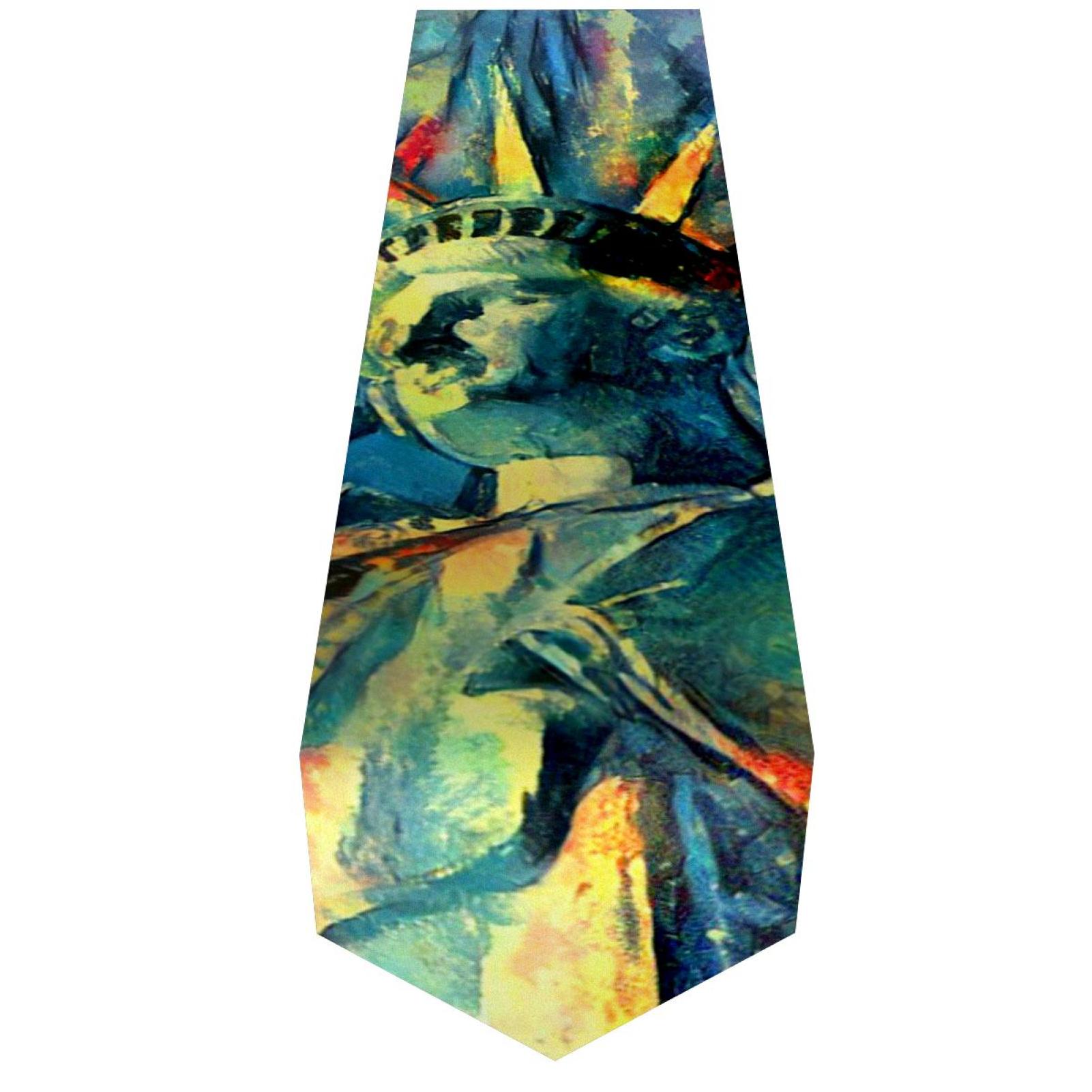 OWNTA Oil Painting Statue of Liberty Pattern Elegant Polyester Table ...