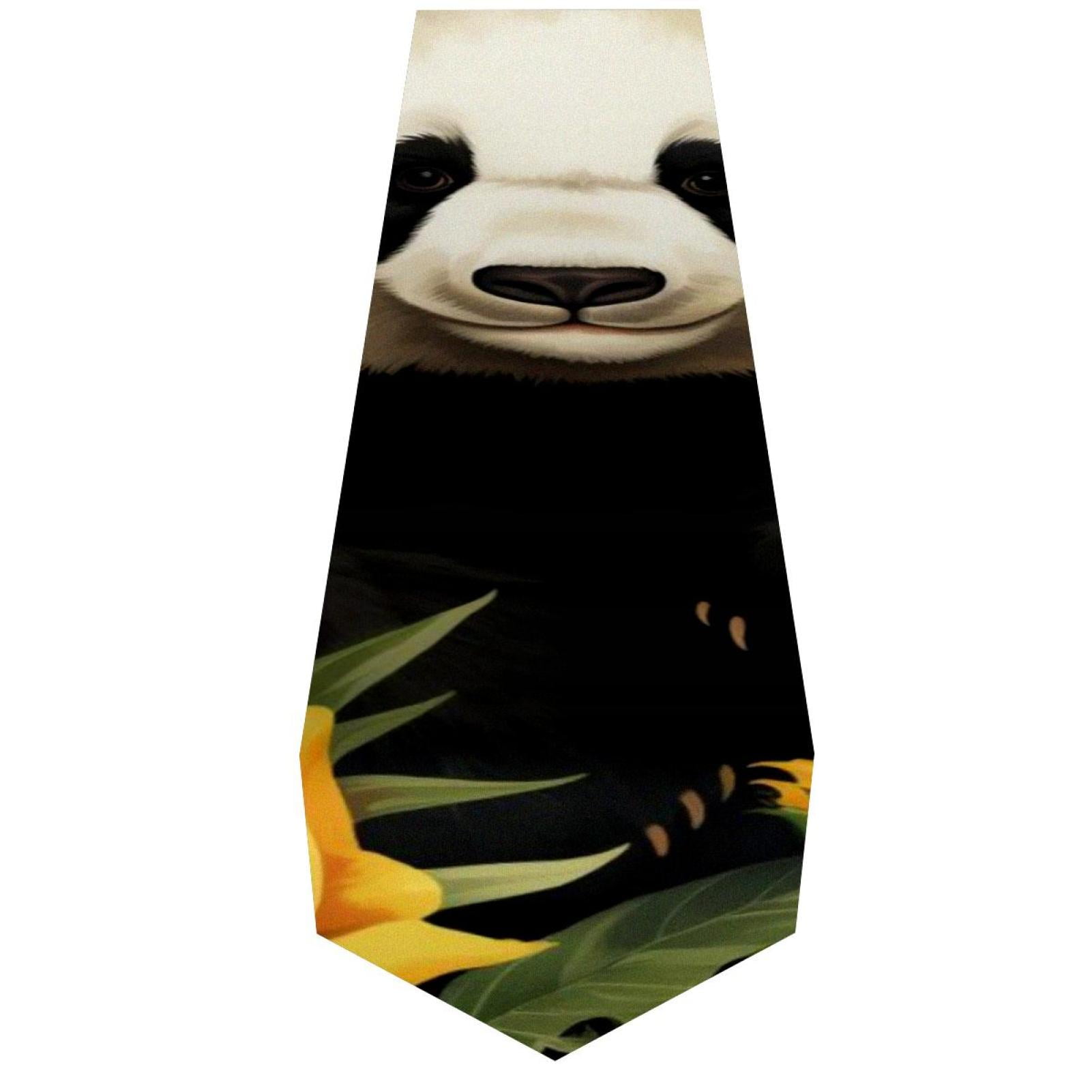 OWNTA Panda Among Sunflowers Pattern Elegant Polyester Table Runner ...