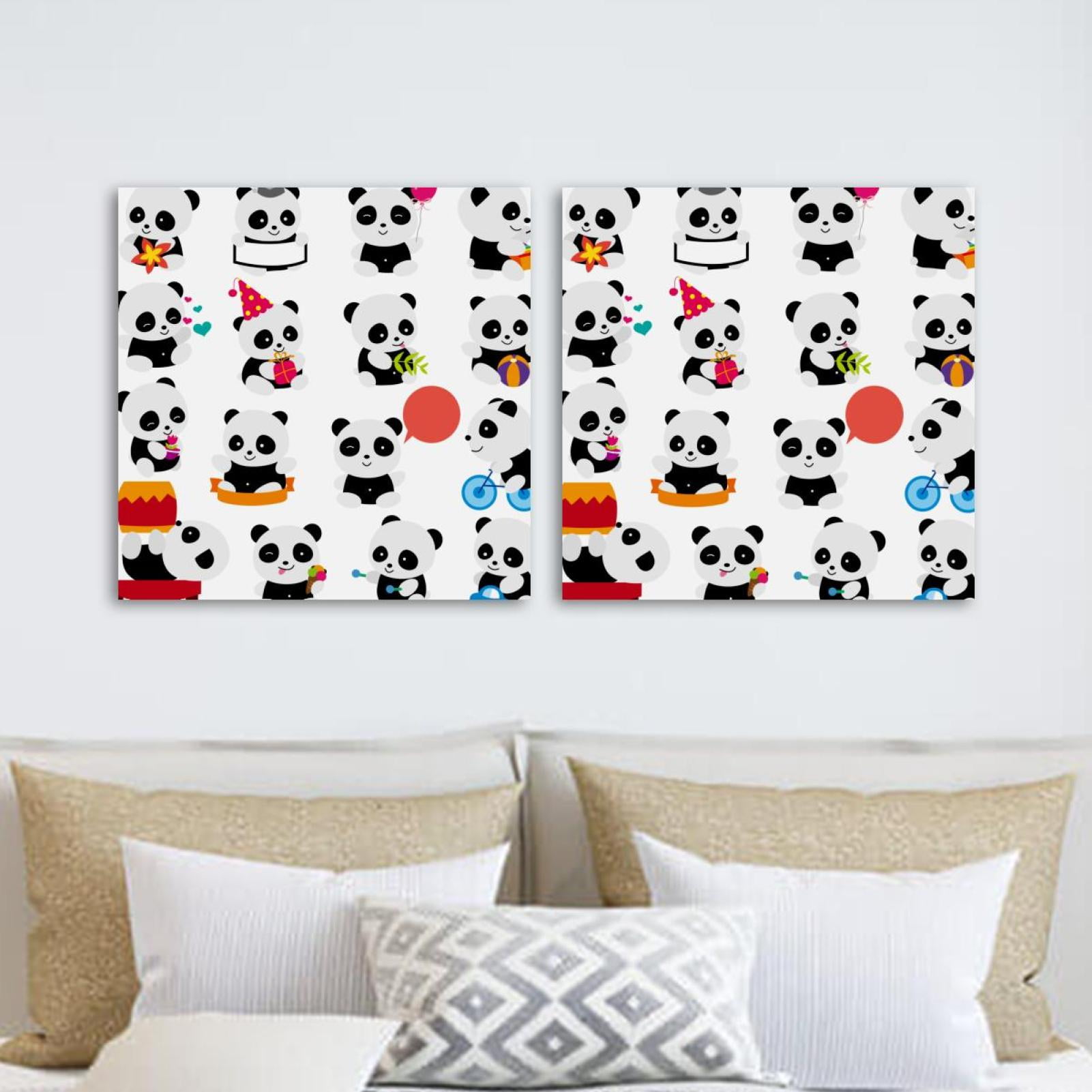 OWNTA Pandas Pattern 2PC Canvas Wall Art Paintings for Living Room ...