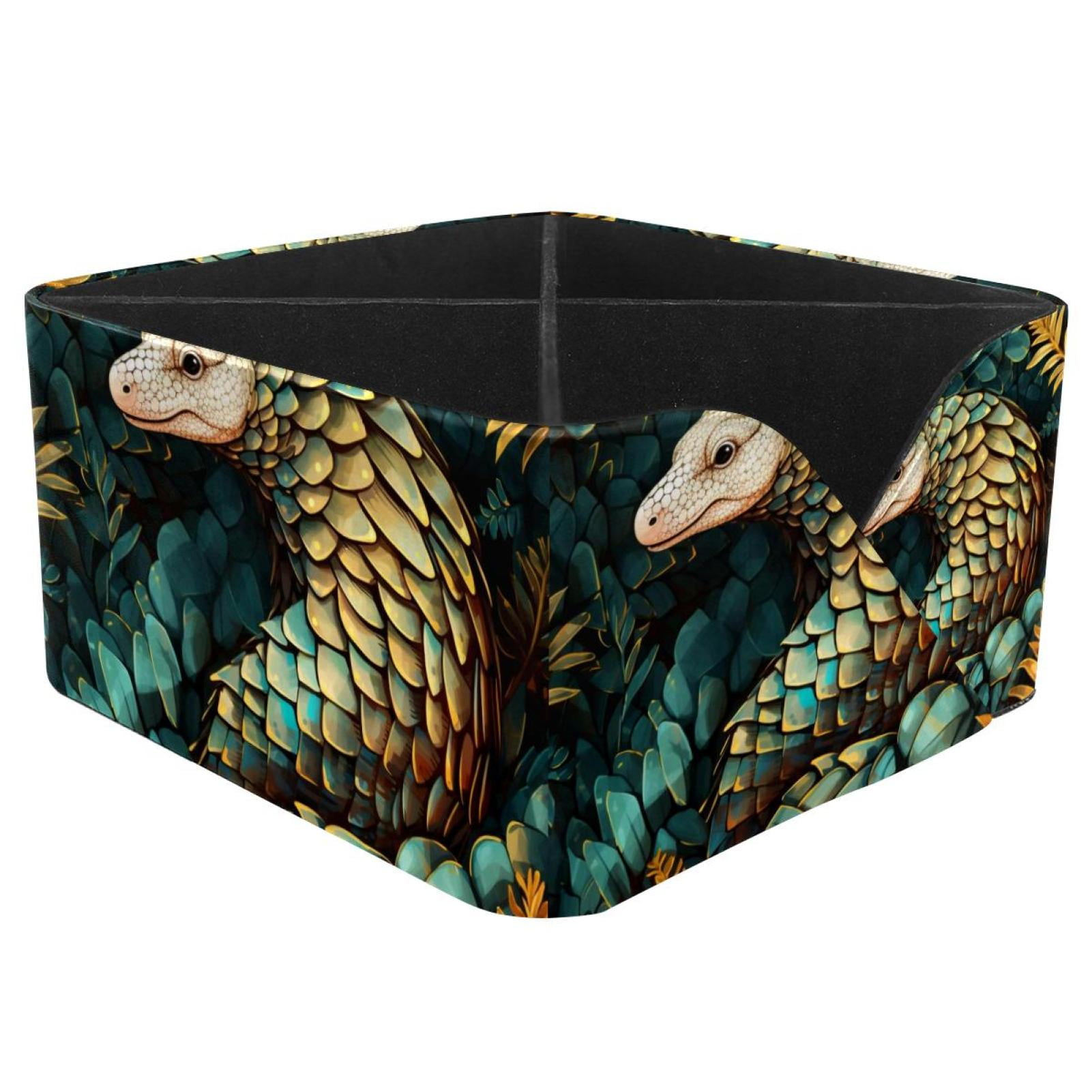 OWNTA Pangolin Pattern Square Pencil Storage Case with 4 Compartments ...