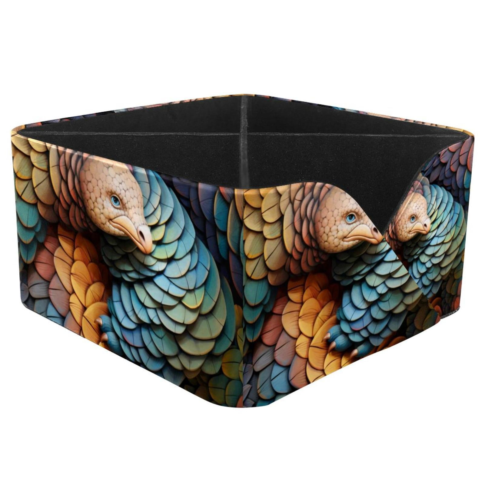 OWNTA Pangolin Pattern Square Pencil Storage Case with 4 Compartments ...