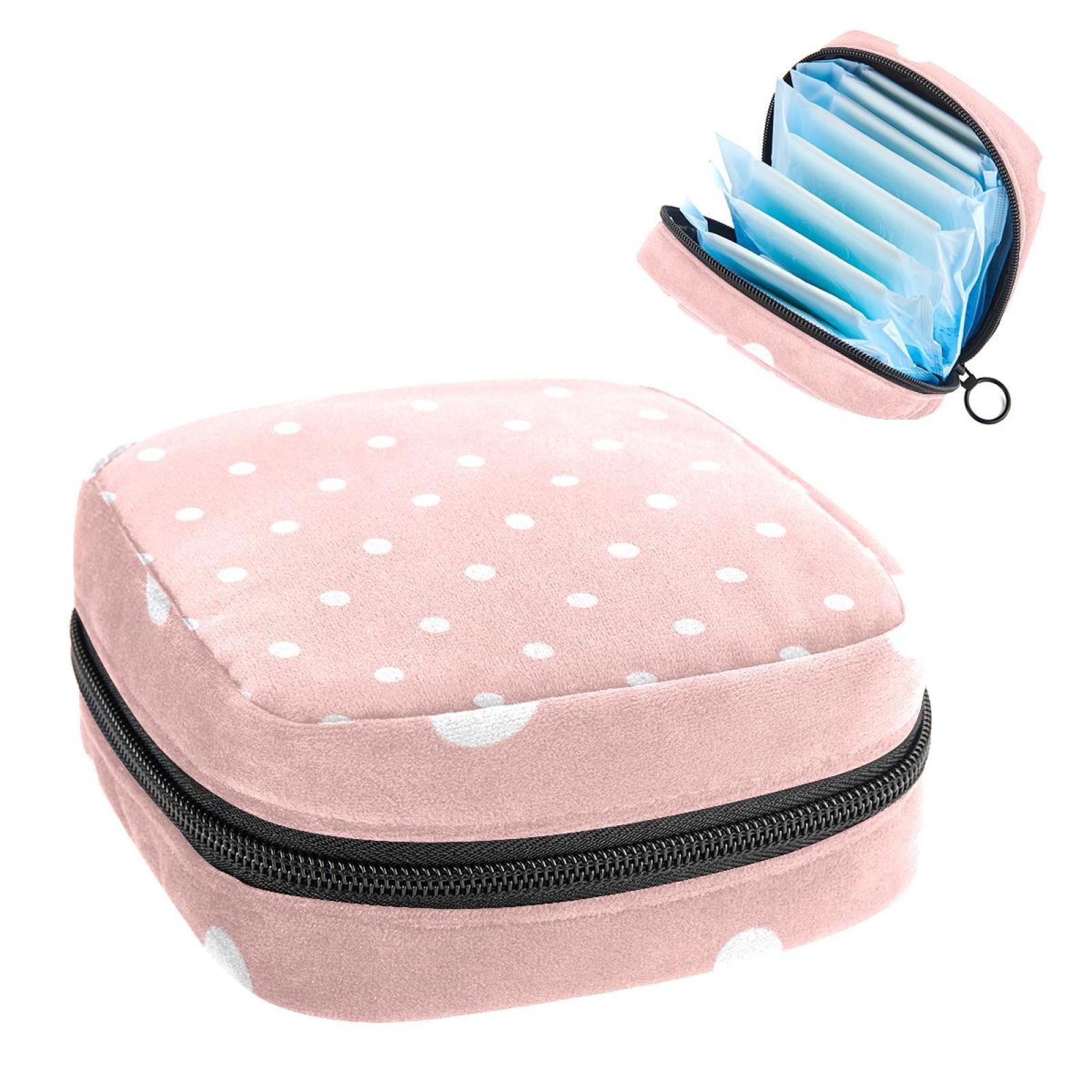 Ownta Pastel Pink White Polka Dot Pattern Premium Storage Bag Period