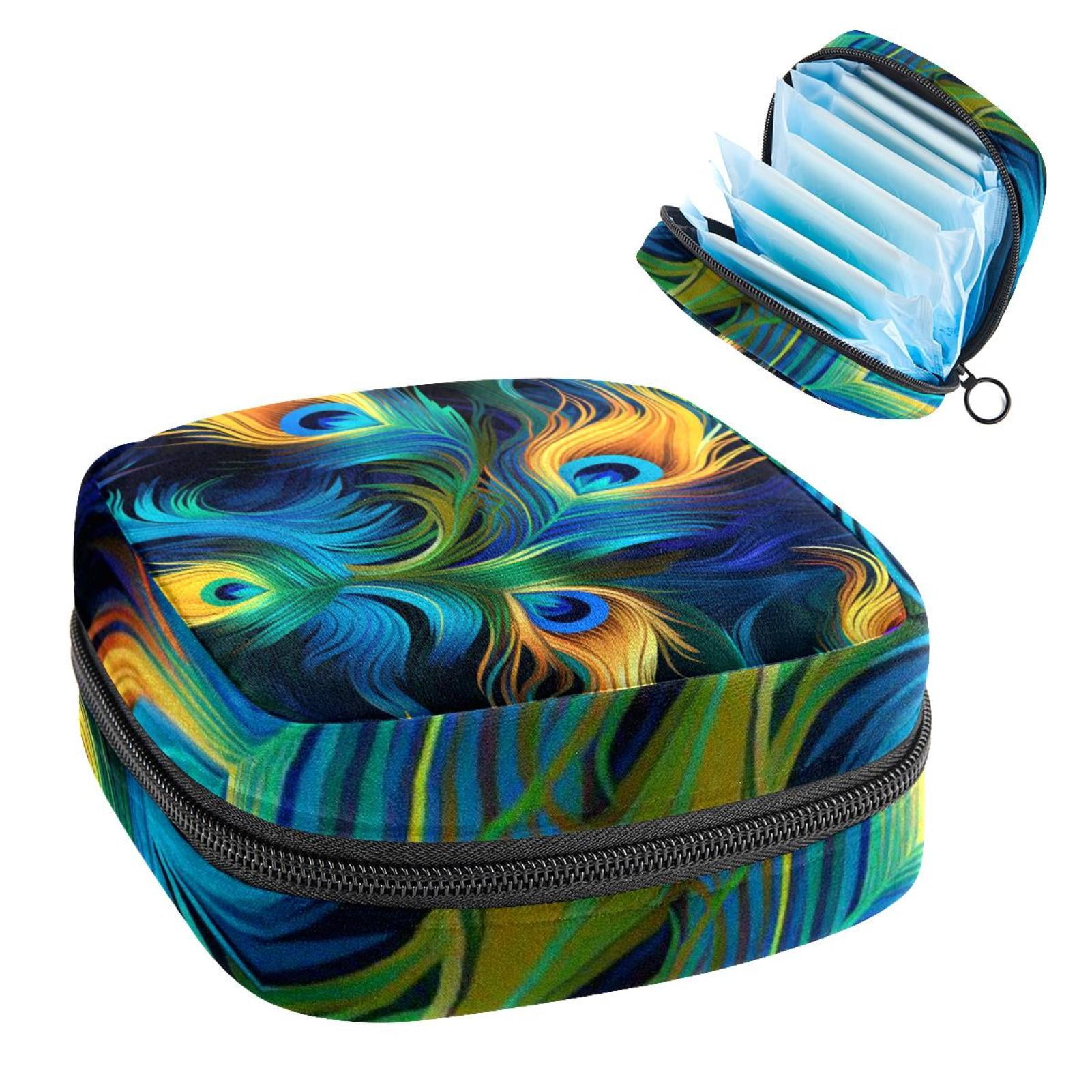 Ownta Peacock Feather Pattern Pattern Premium Storage Bag Period Purse