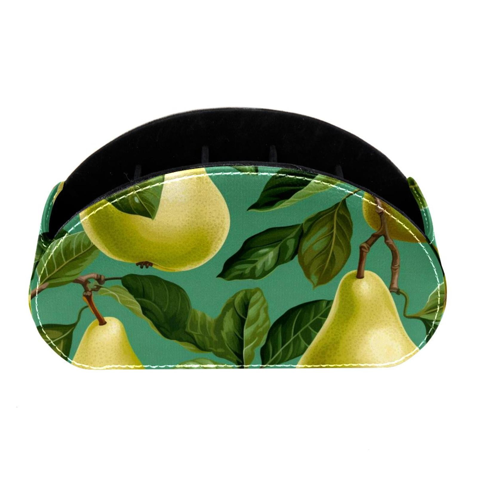 Ownta Pear Pattern Pvc Leather Brush Holder With Five Compartments