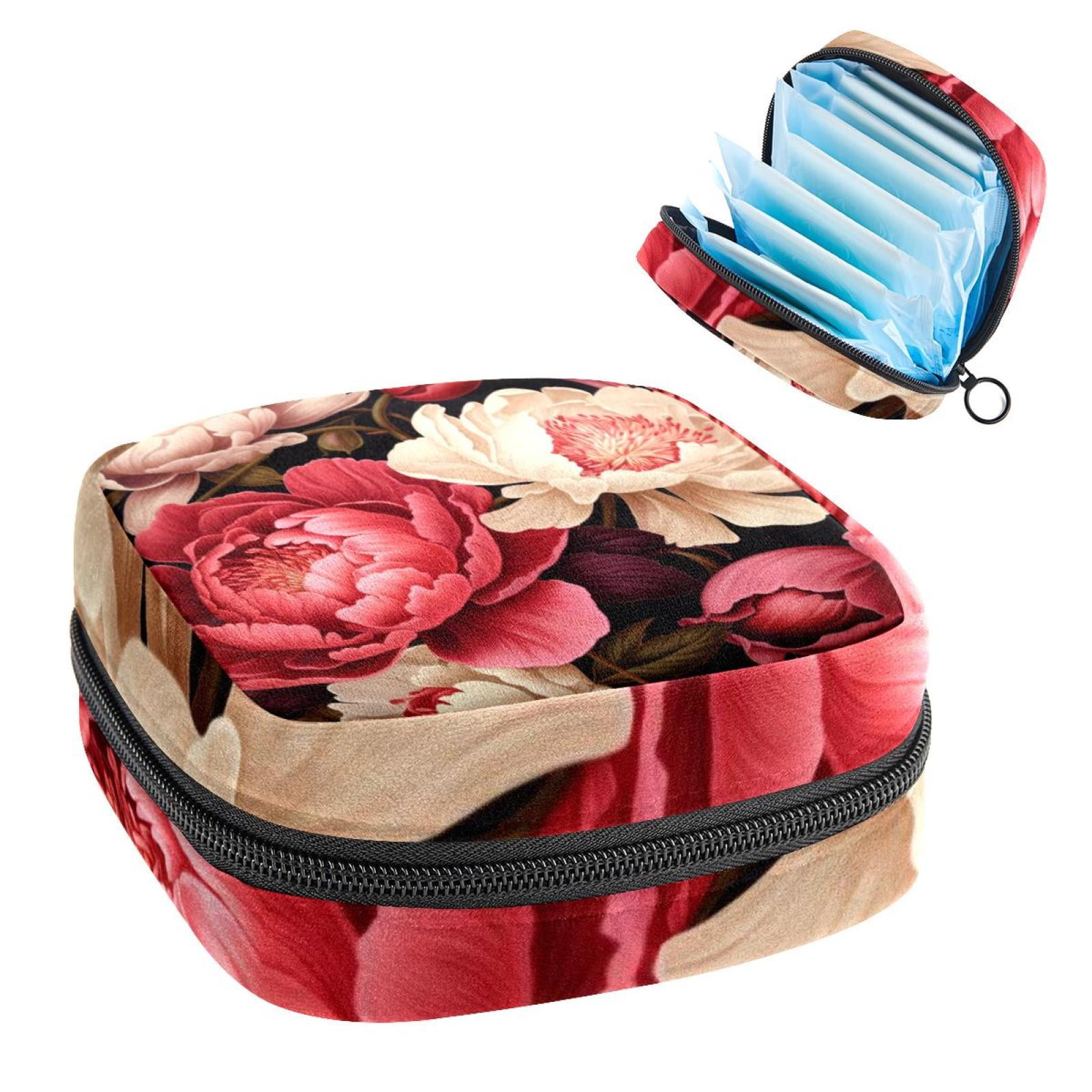 Ownta Peony Flower Pattern Pattern Premium Storage Bag Period Purse