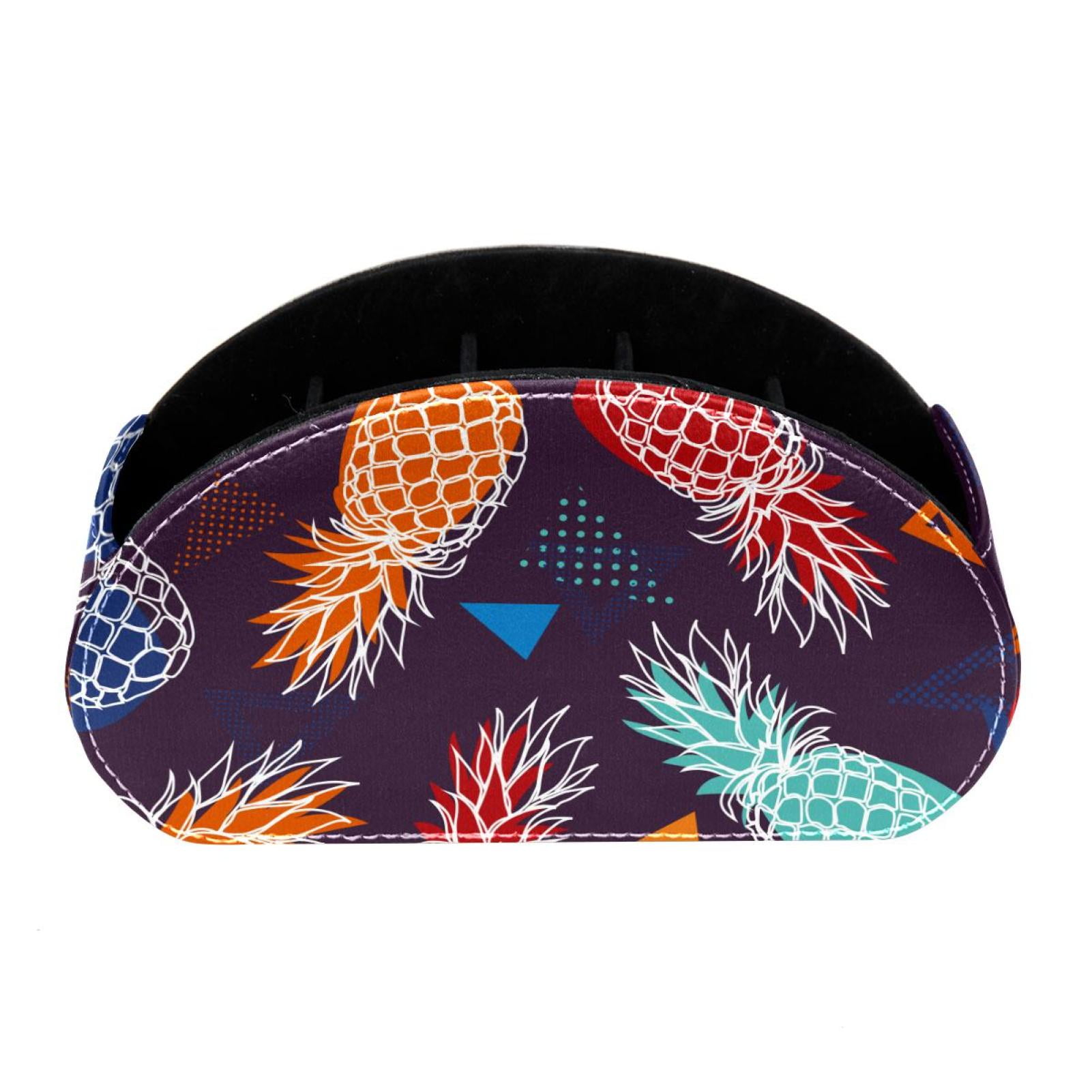 Ownta Pineapple Fruit Summer Pattern Pvc Leather Brush Holder With Five