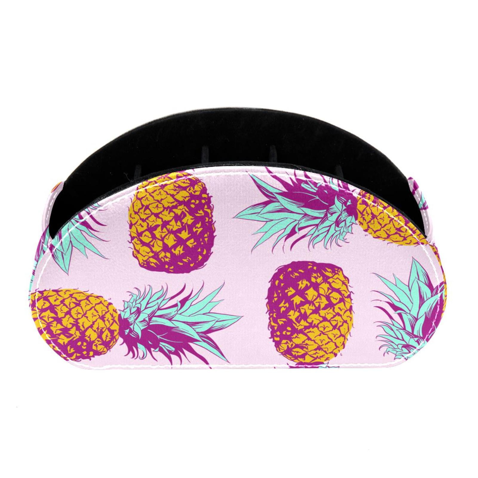 Ownta Pineapple Pink Pattern Pvc Leather Brush Holder With Five