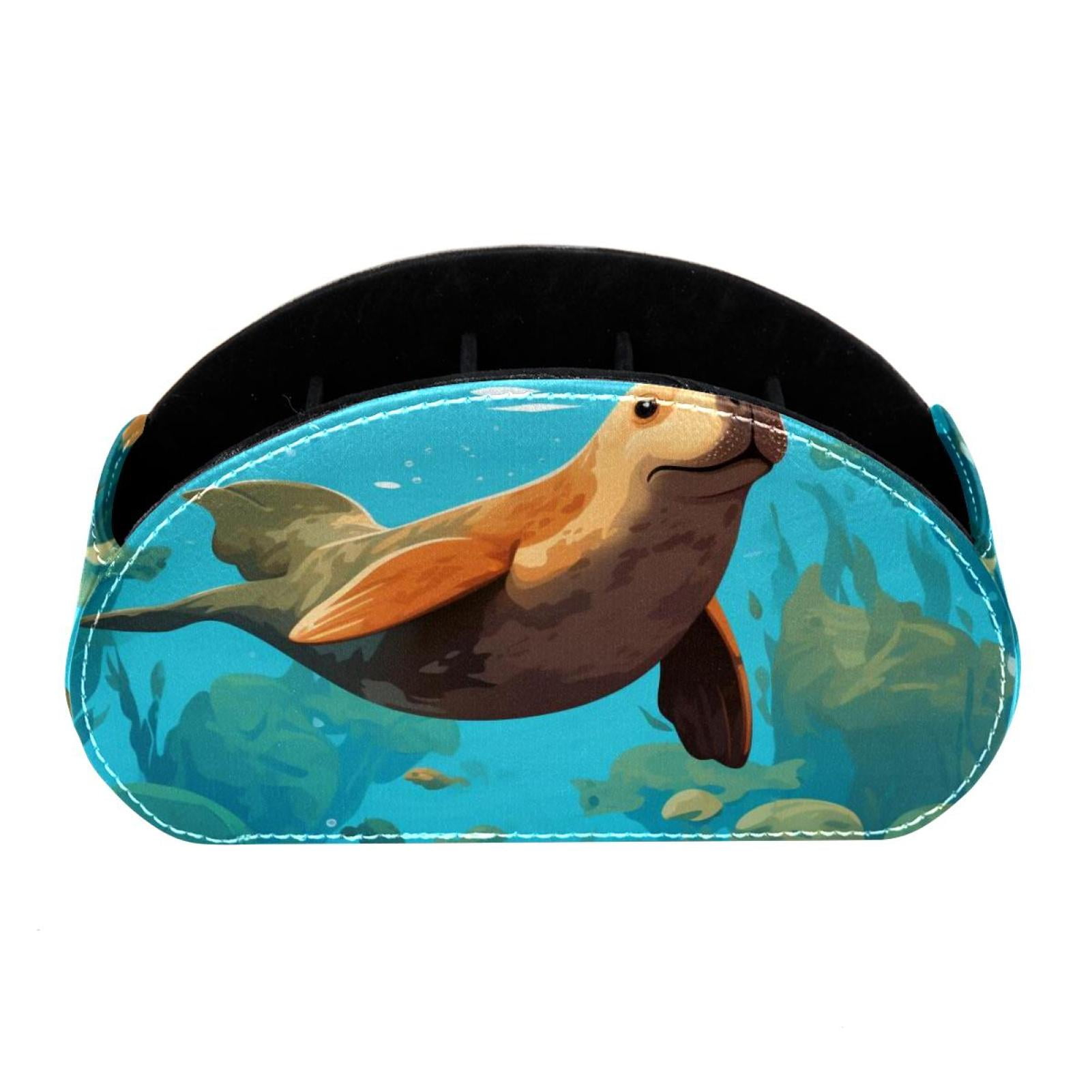 Ownta Platypus Pattern Pvc Leather Brush Holder With Five Compartments