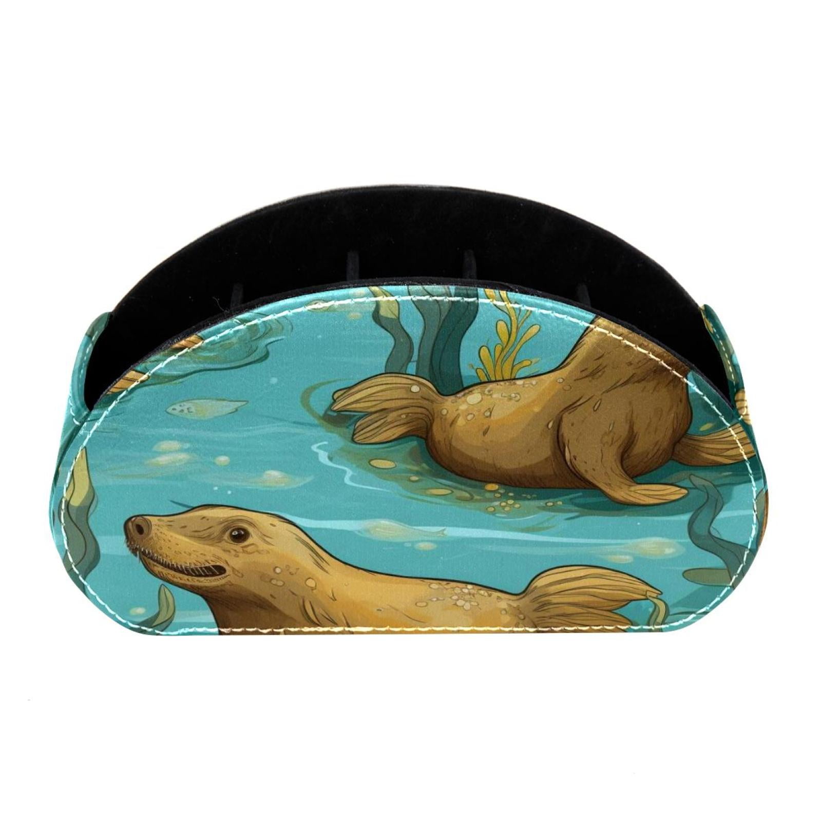 Ownta Platypus Pattern Pvc Leather Brush Holder With Five Compartments
