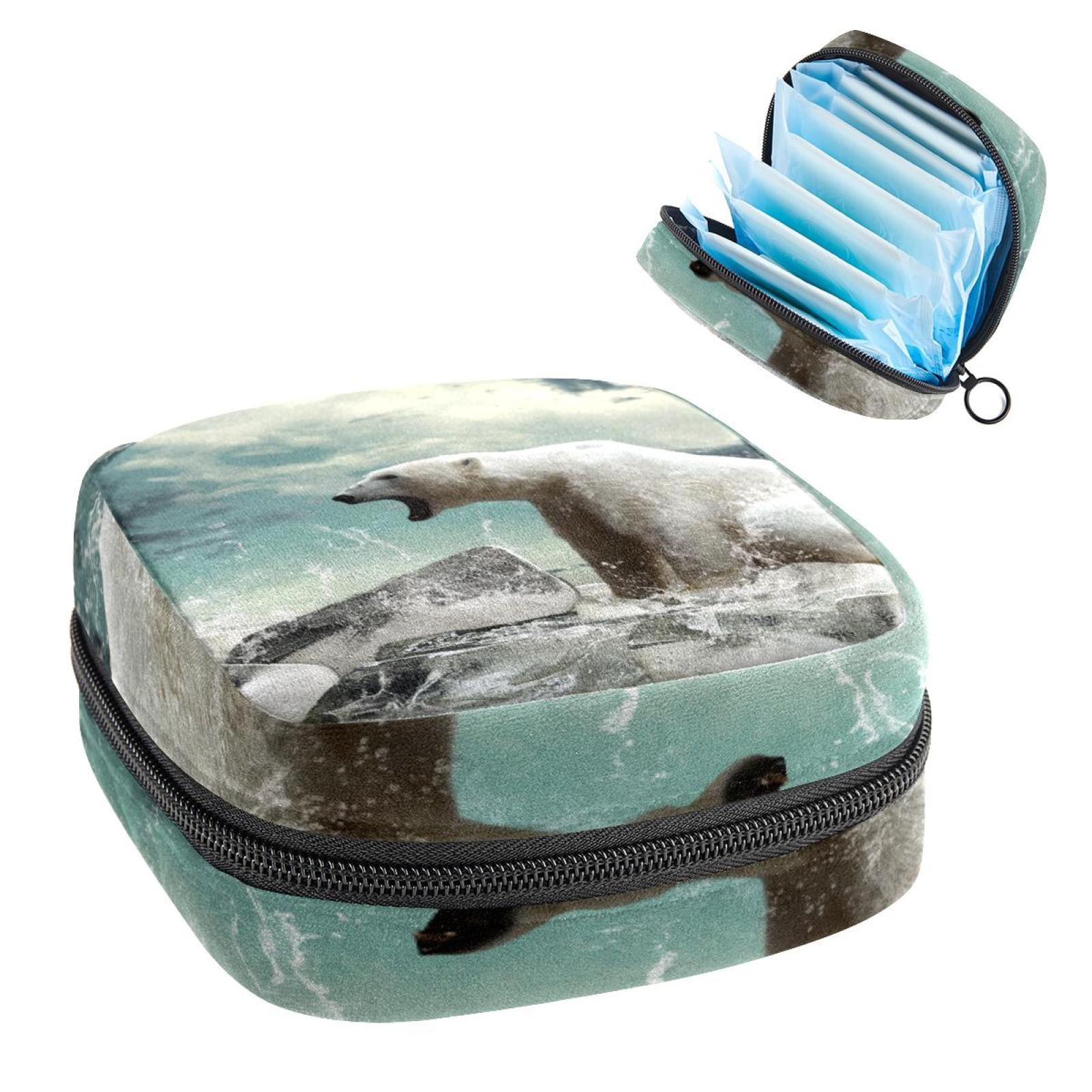 Ownta Polar Bear Background Pattern Premium Storage Bag Period Purse