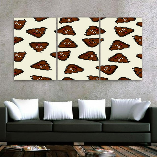 OWNTA Poo Poop Pattern 3PC Frameless Canvas Wall Art Paintings for ...