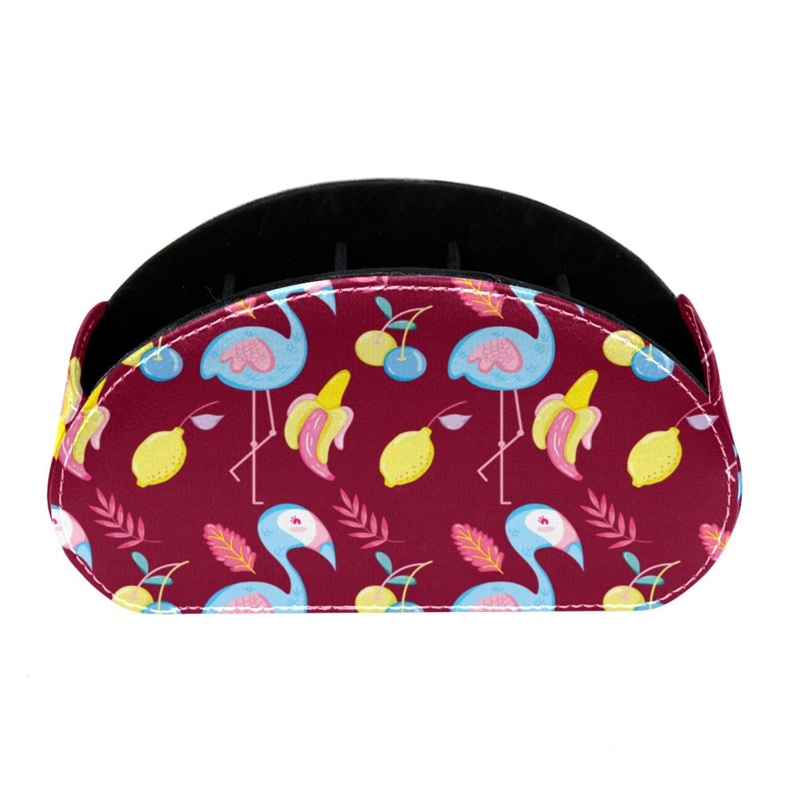 Ownta Punchy Pastel Flamingo And Fruits Pattern Pvc Leather Brush