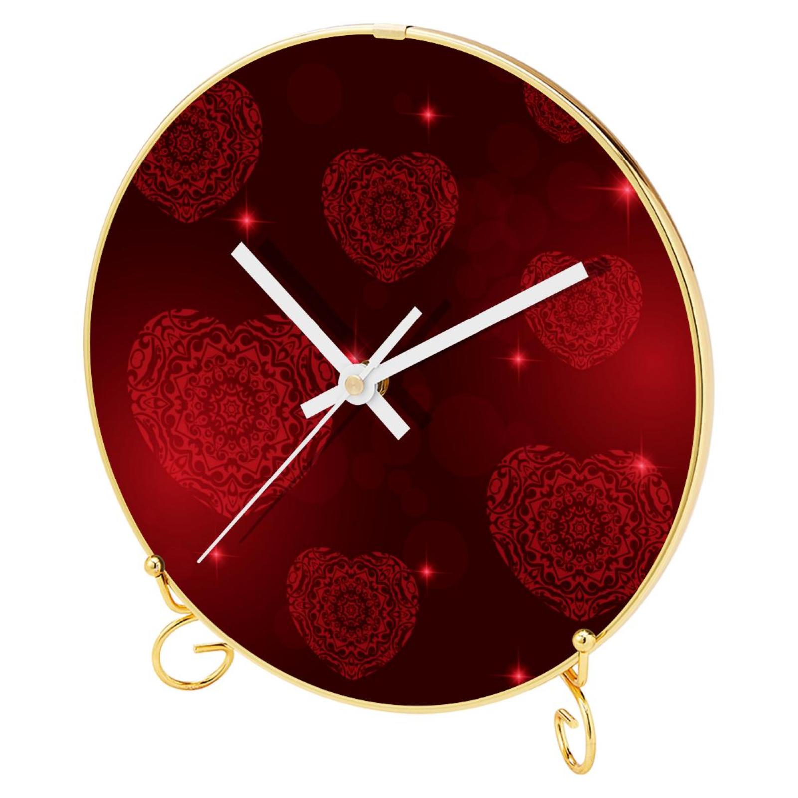 OWNTA Red Decorative Valentine's Day Hearts Pattern Round Printed Wall ...