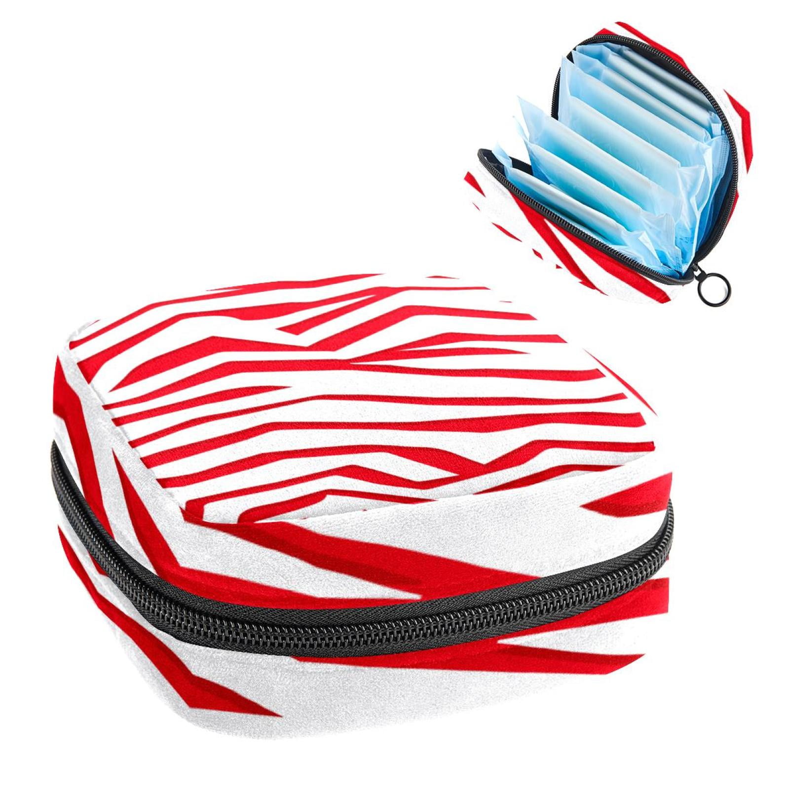 Ownta Red And White Zebra Print Background Pattern Premium Storage Bag