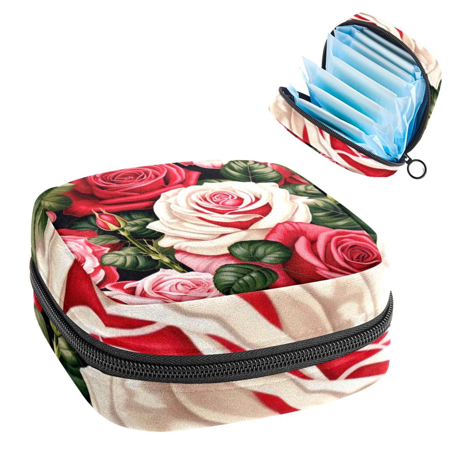 Ownta Roses Flower Pattern Pattern Premium Storage Bag Period Purse
