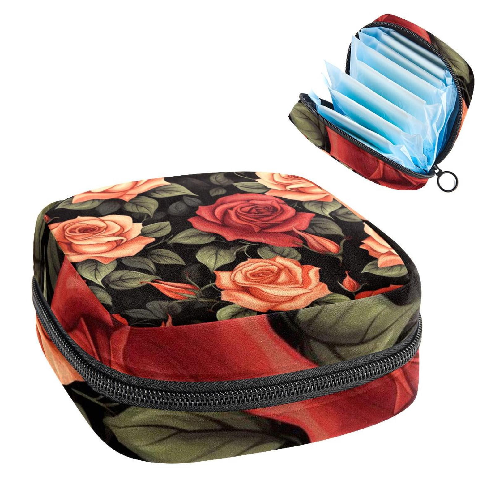 Ownta Roses Flower Pattern Pattern Premium Storage Bag Period Purse