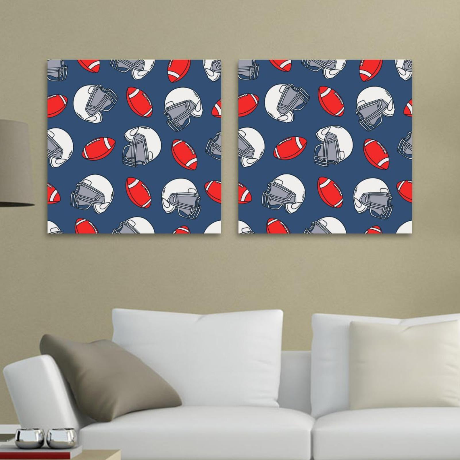 OWNTA Rugby Football Pattern 2PC Canvas Wall Art Paintings for Living ...