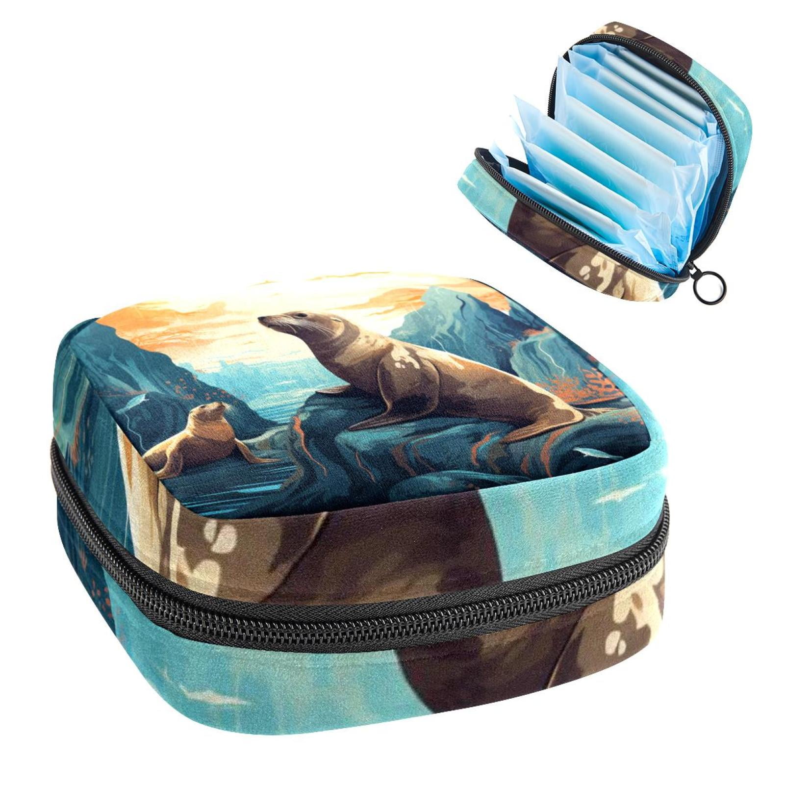 Ownta Sea Lion Pattern Premium Storage Bag Period Purse Pencil Pouch