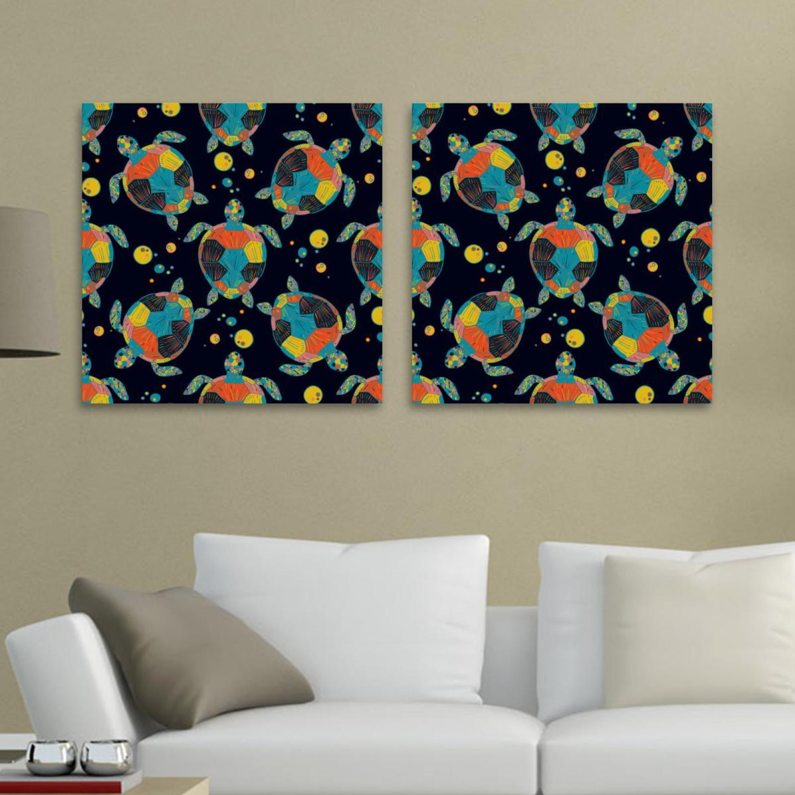 OWNTA Sea Turtles Pattern 2PC Canvas Wall Art Paintings for Living Room ...