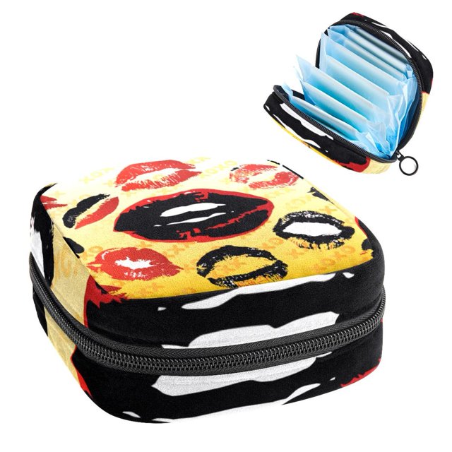 Ownta Sexy Lip Pattern Premium Storage Bag Period Purse Pencil Pouch