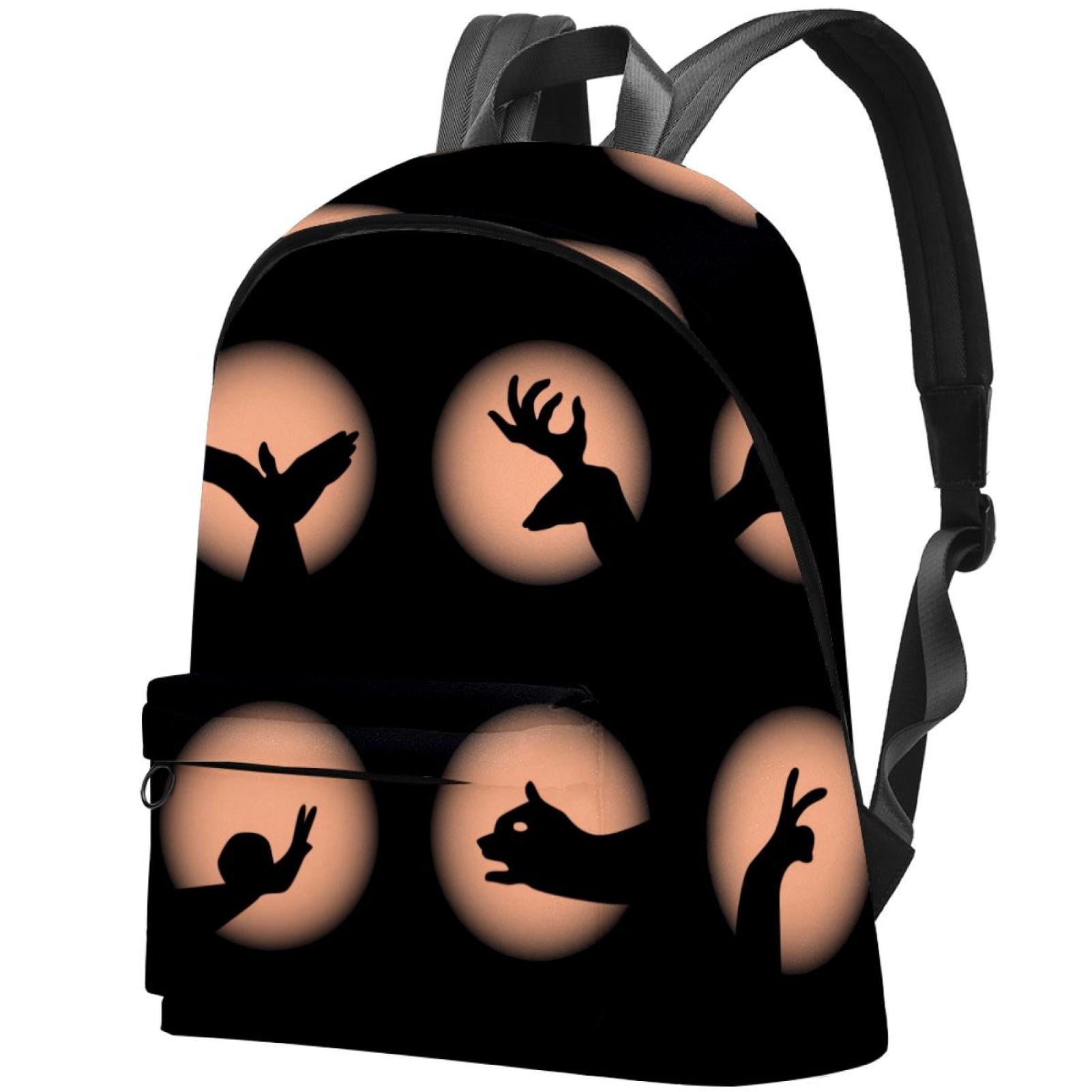 OWNTA Shadow Puppet Hand Pattern Travel Backpack - Large Capacity ...