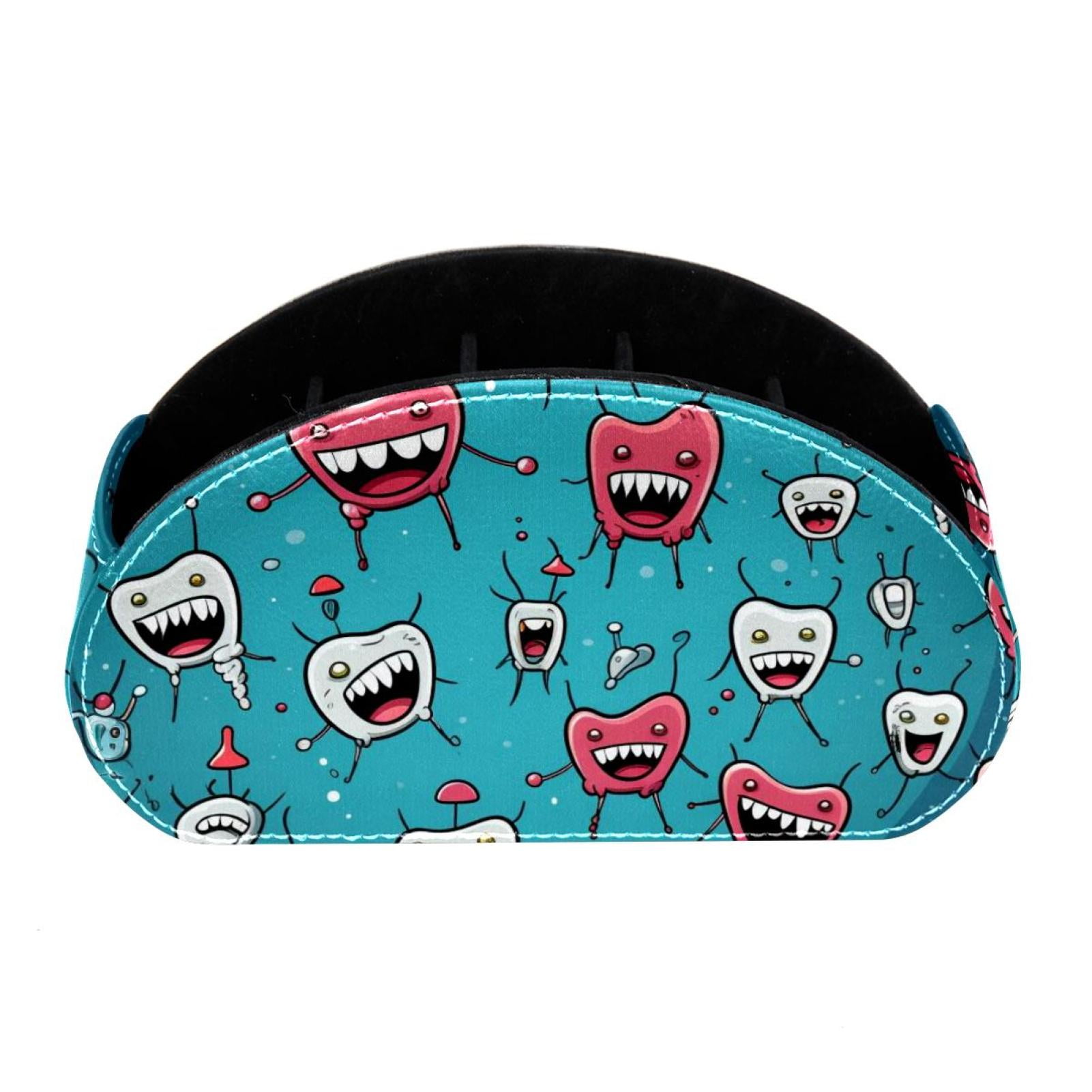 Ownta Small Teeth Pattern Pvc Leather Brush Holder With Five