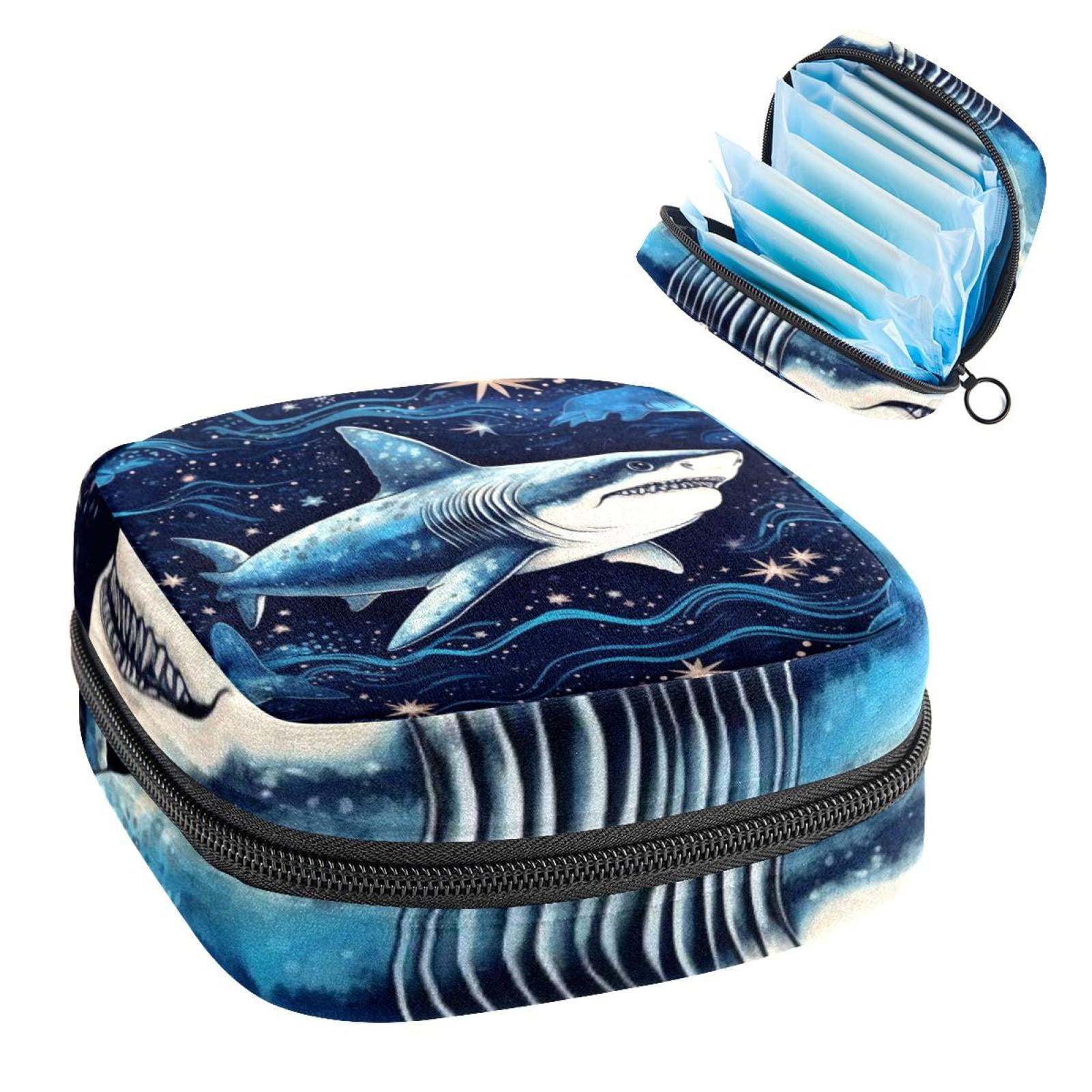 Ownta Star Shark Pattern Premium Storage Bag Period Purse Pencil