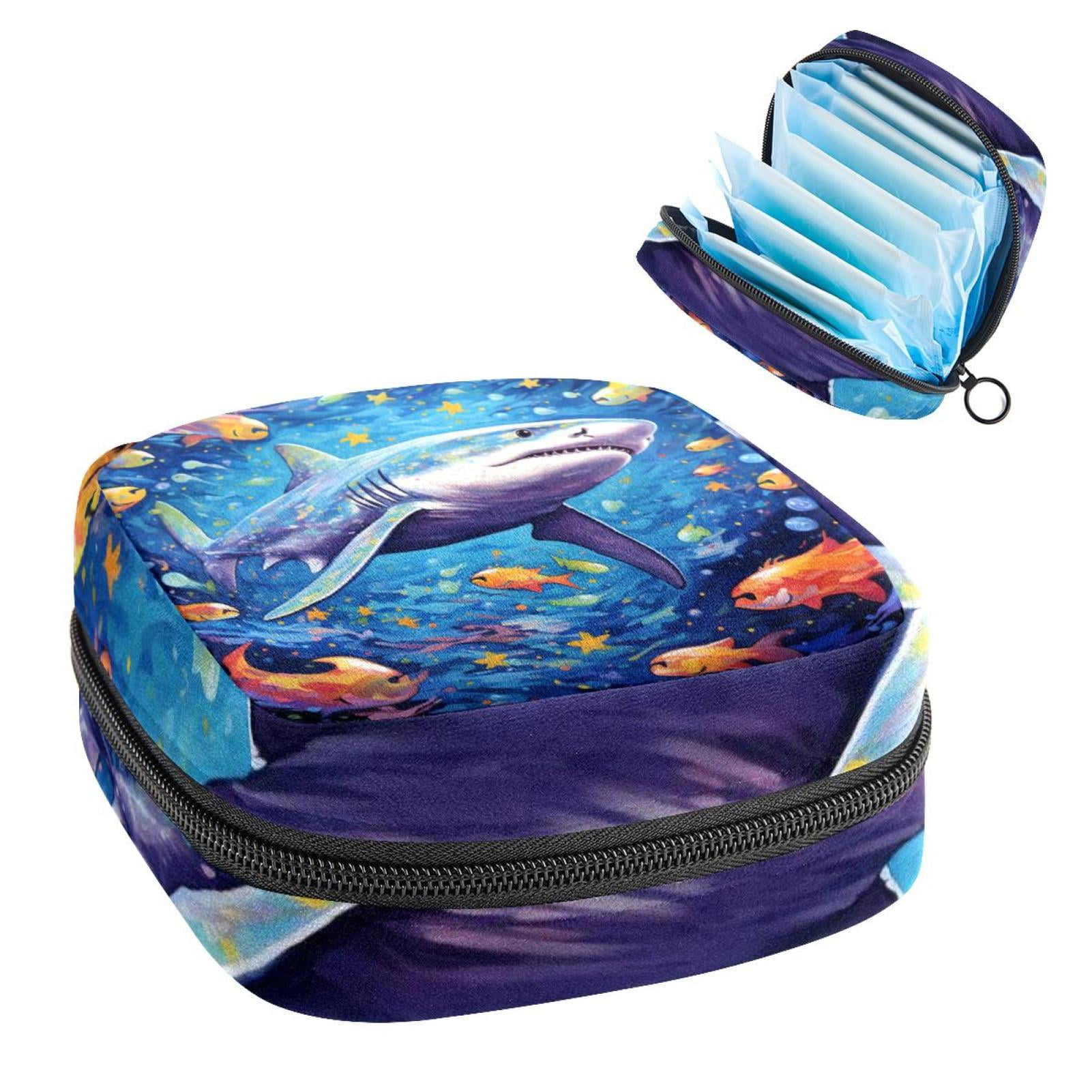 Ownta Star Shark Pattern Premium Storage Bag Period Purse Pencil