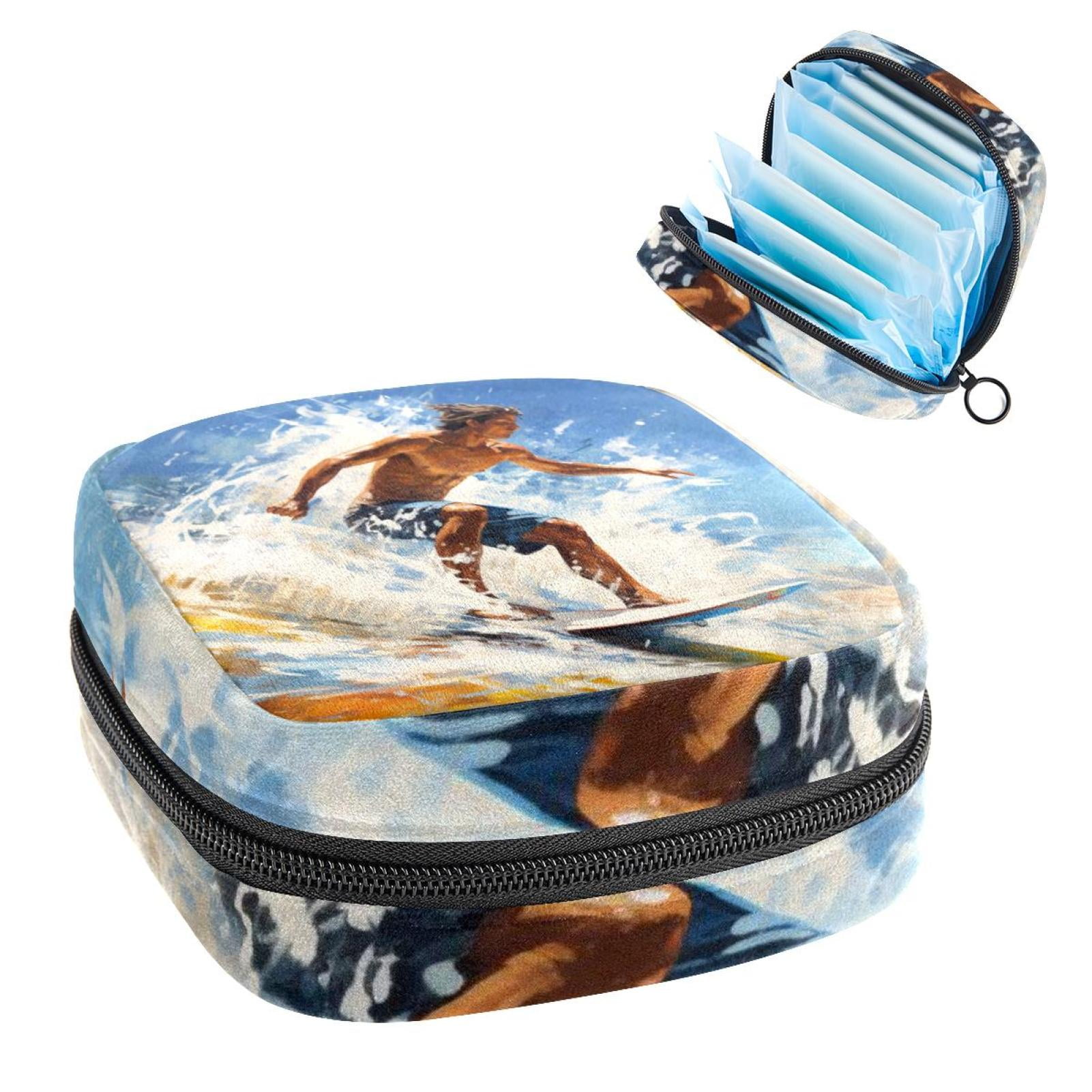 Ownta Summer Surfing Pattern Premium Storage Bag Period Purse Pencil
