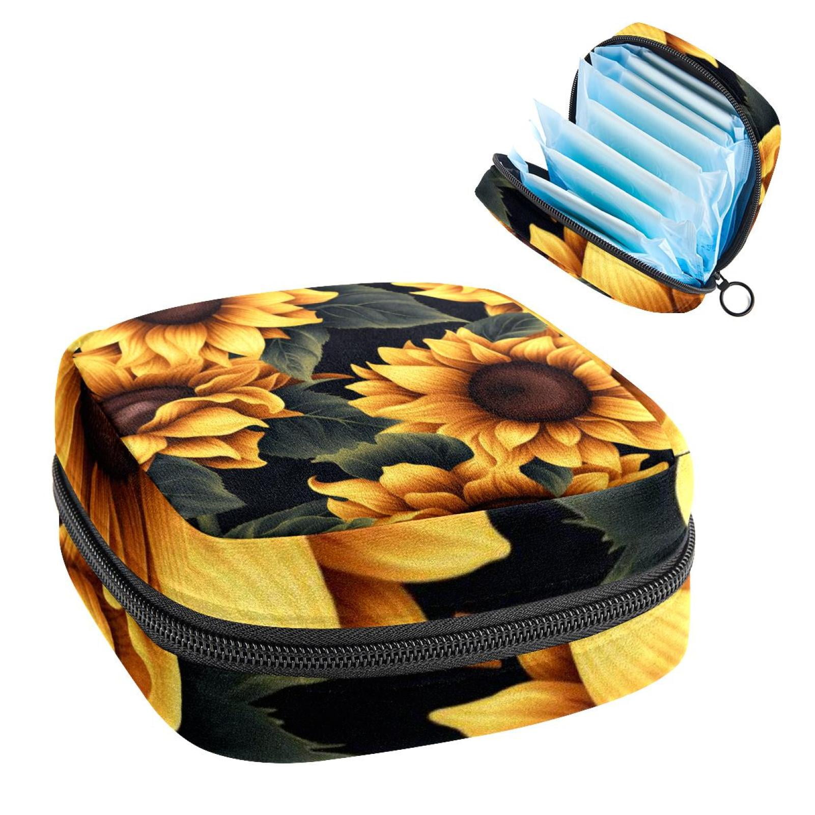 Ownta Sunflowers Pattern Premium Storage Bag Period Purse Pencil