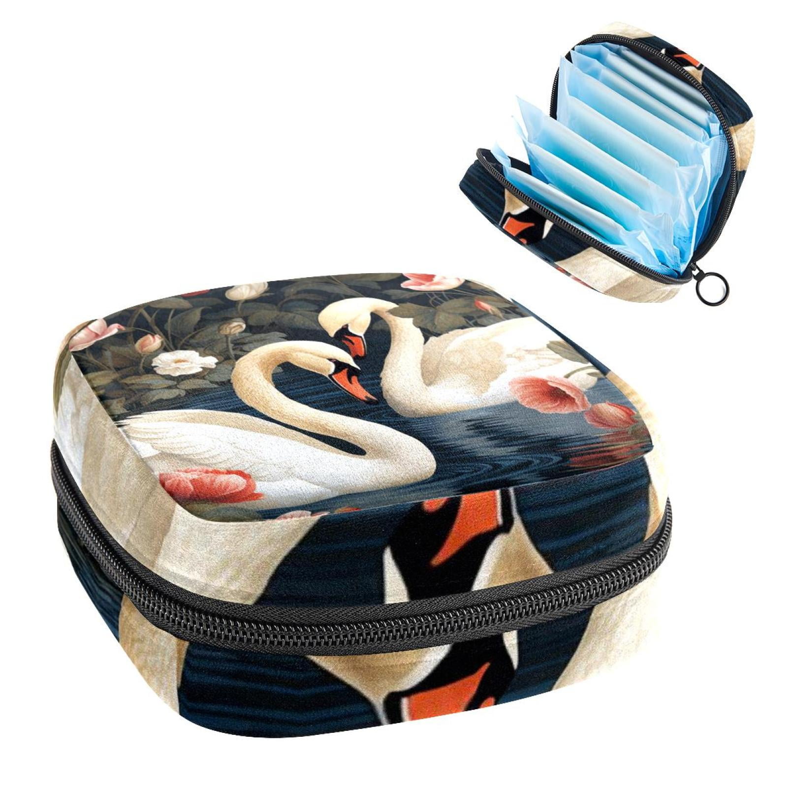 Ownta Swan Pattern Premium Storage Bag Period Purse Pencil Pouch With
