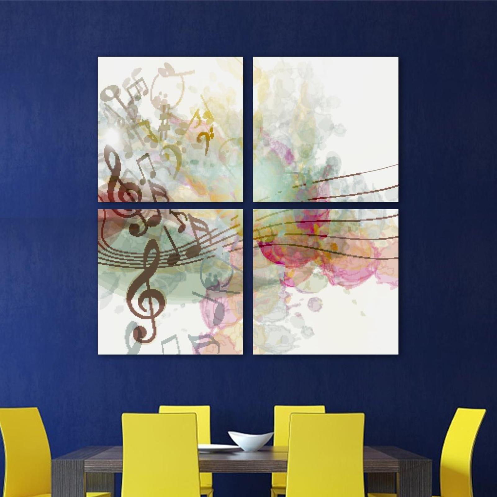 OWNTA Tabula Pattern 4PC Canvas Wall Art Paintings for Living Room ...