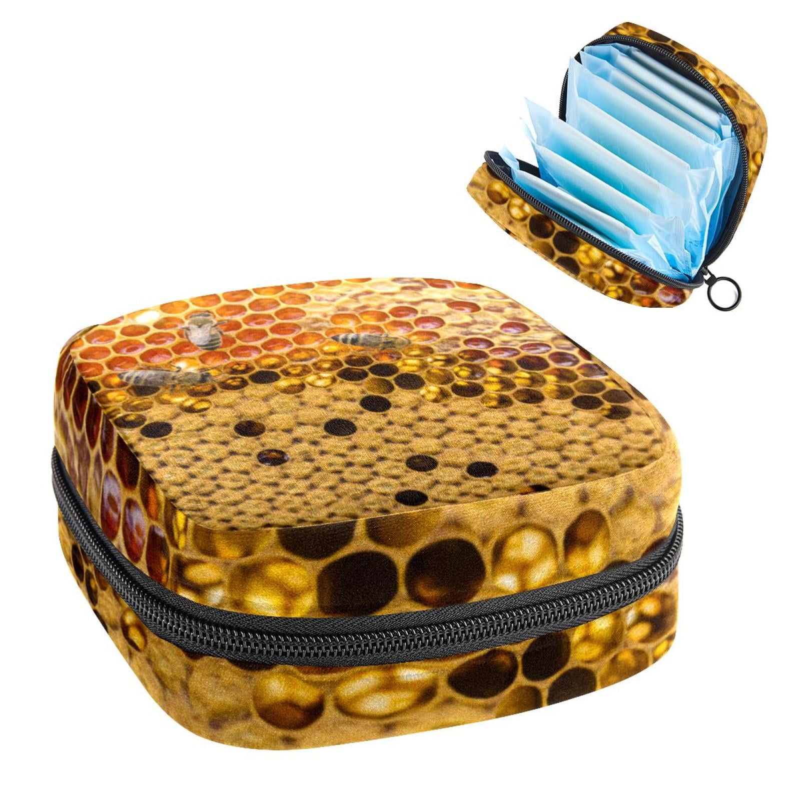Ownta Top View Honeycomb With Bees Yellow Pattern Premium Storage Bag