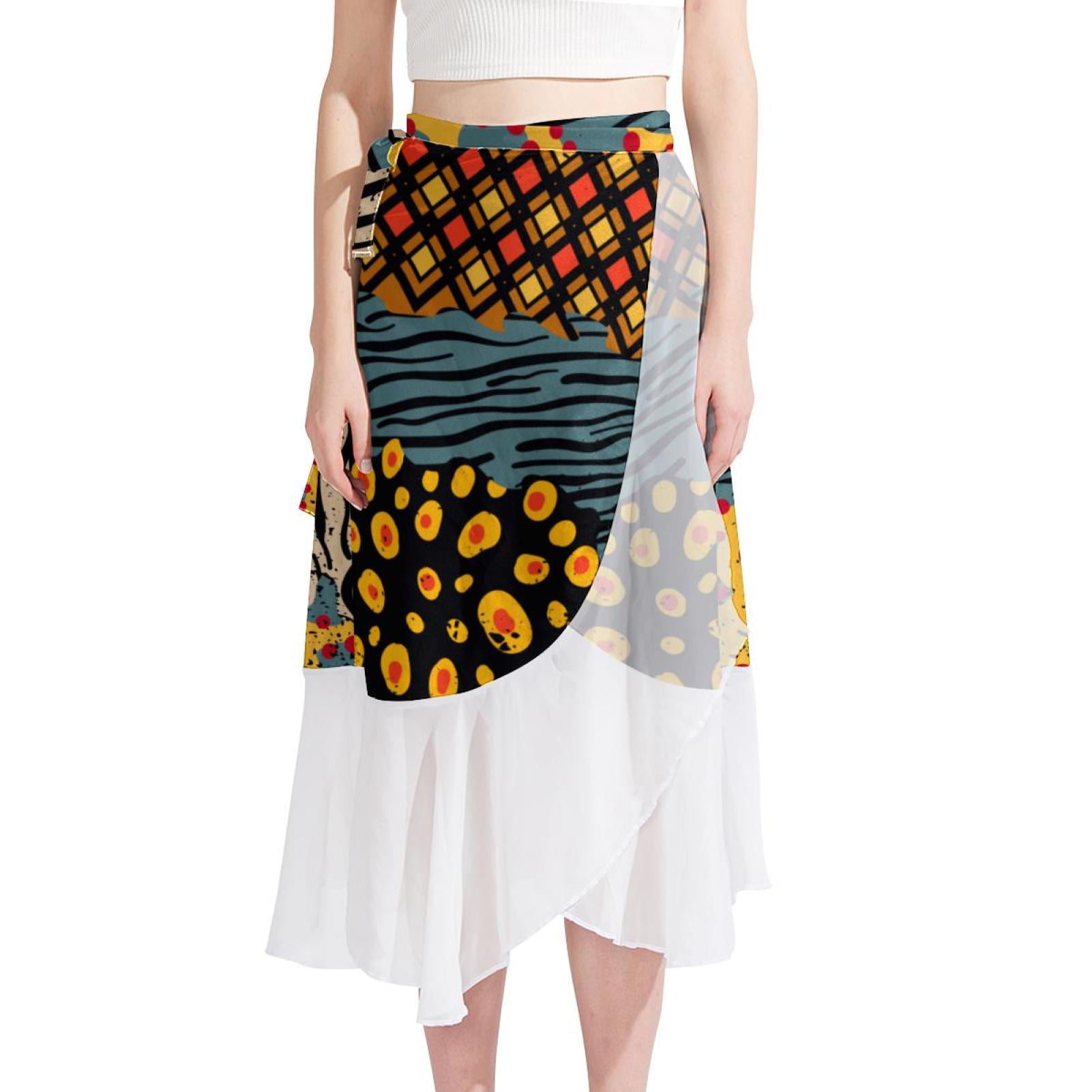 OWNTA Tribe Animal Skin Pattern Stunning Chiffon Beach Skirts: Women's Breathable and Stylish ...