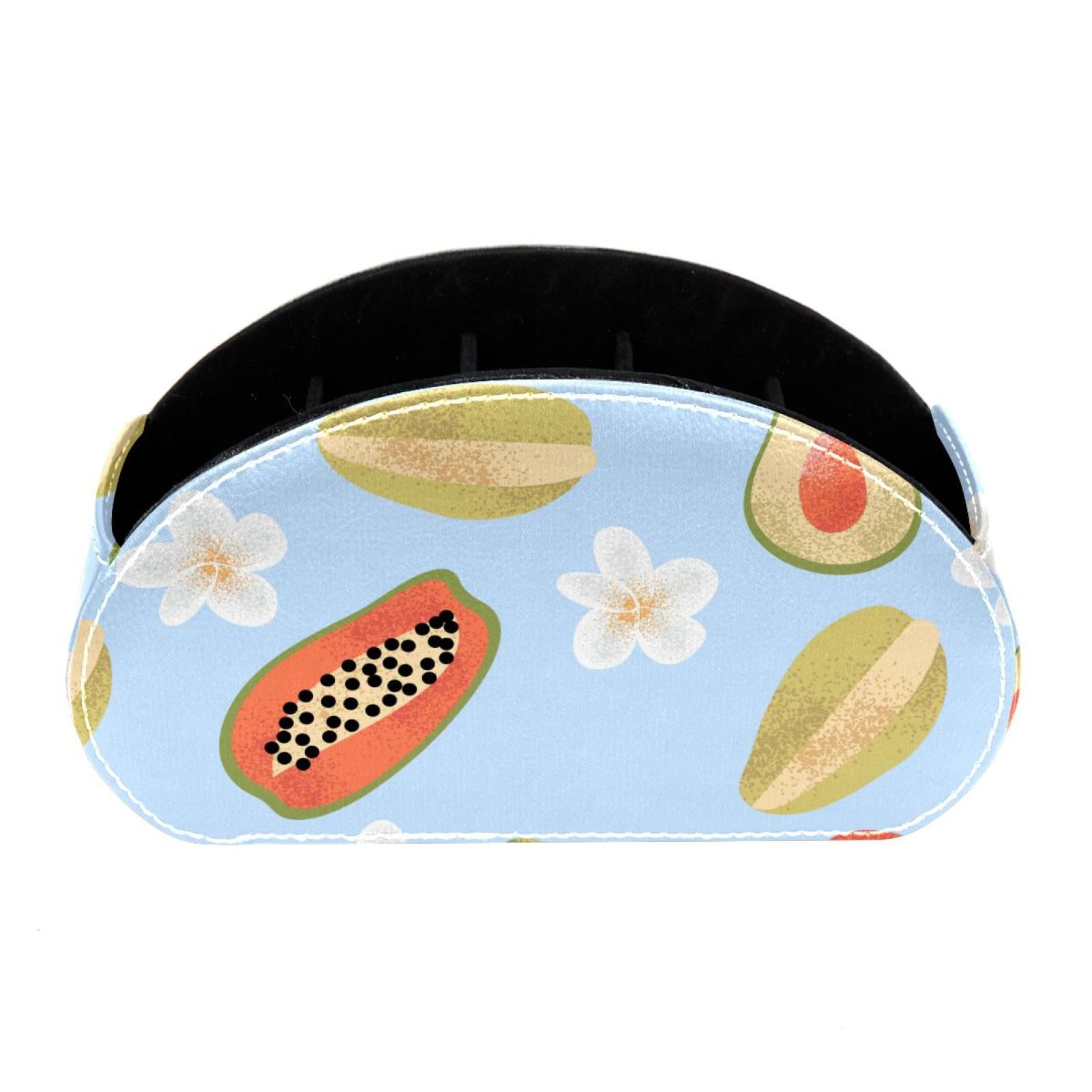 Ownta Tropical Fruits Pattern Pvc Leather Brush Holder With Five