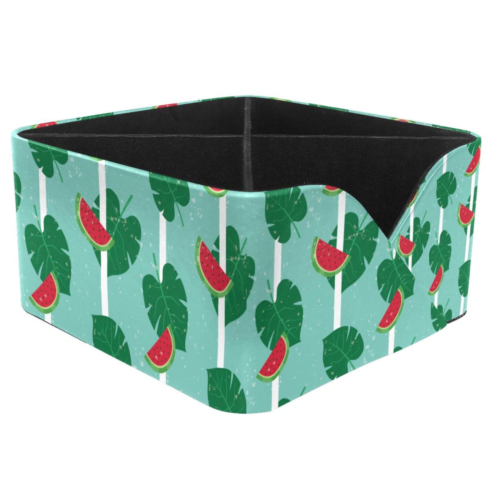 Ownta Tropical Leaves Watermelon Blue Stripe Pattern Square Pencil