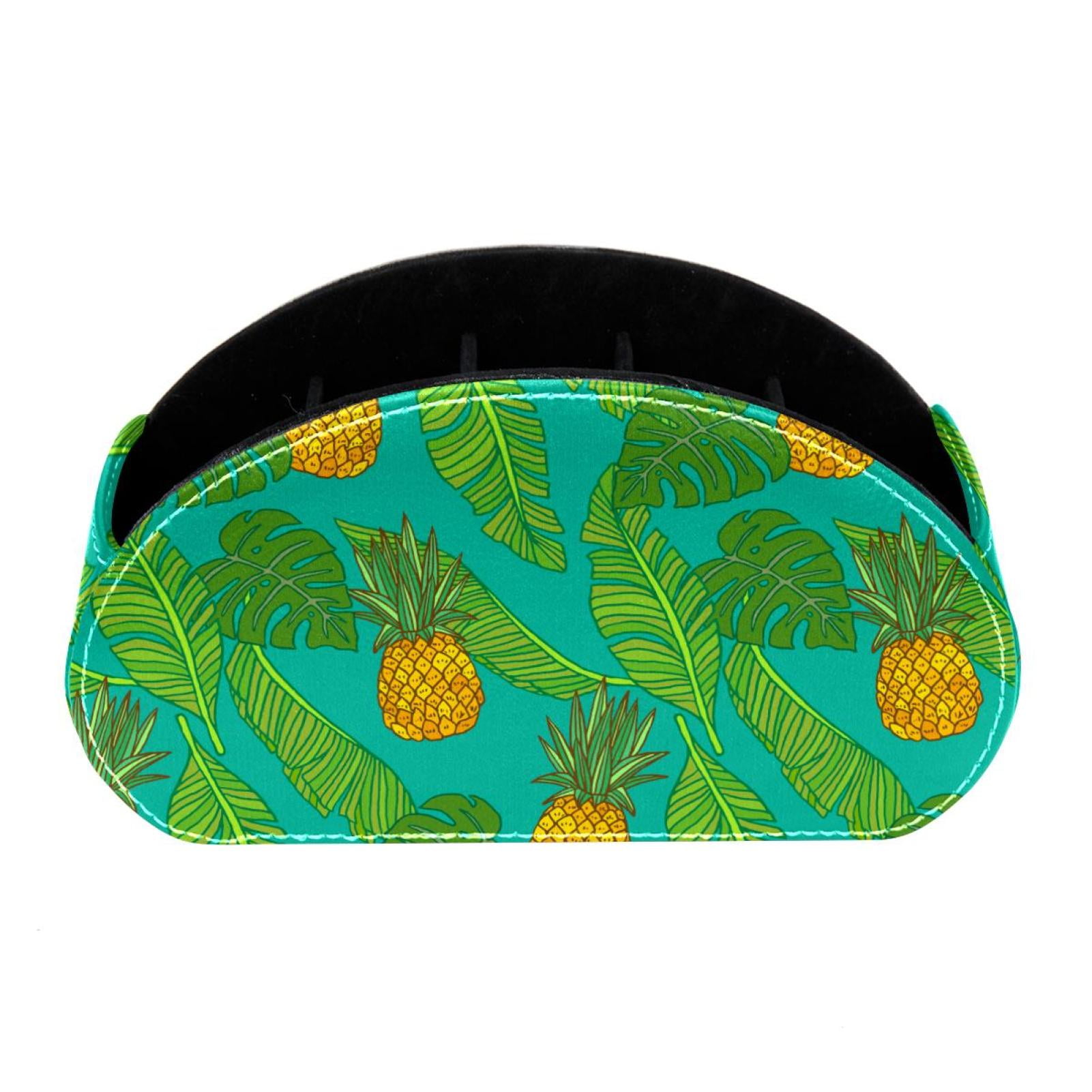 Ownta Tropical Pineapple Pattern Green Leaf Pattern Pvc Leather Brush