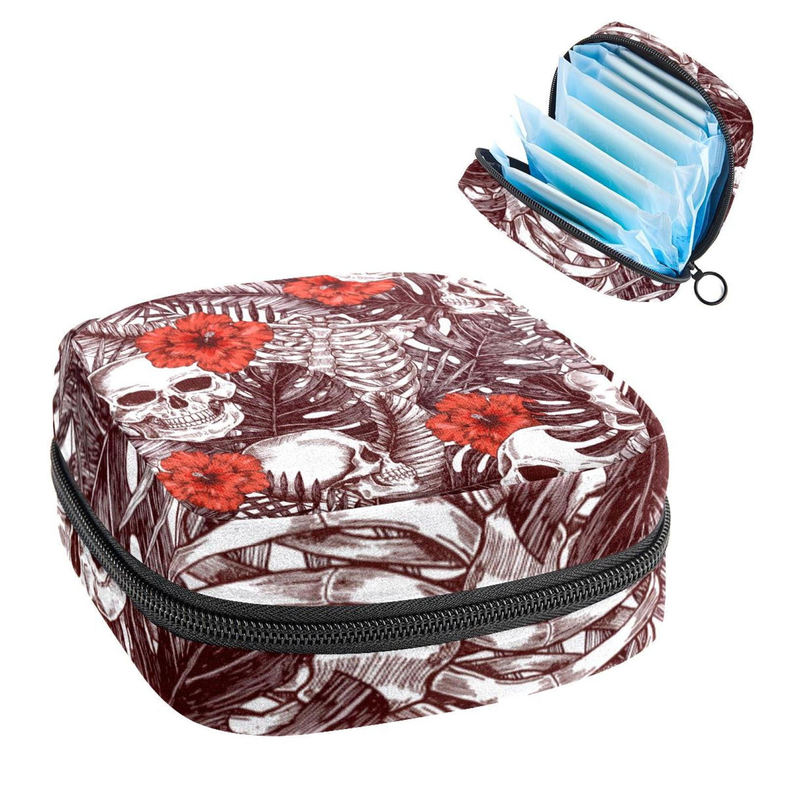 Ownta Tropical Vintage Skull Pattern Premium Storage Bag Period Purse