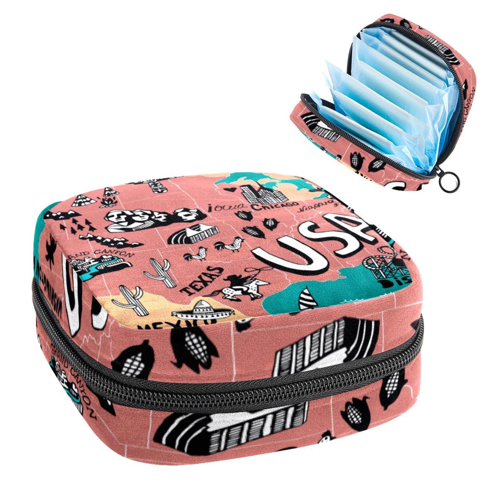 Ownta United States Map Pattern Premium Storage Bag Period Purse