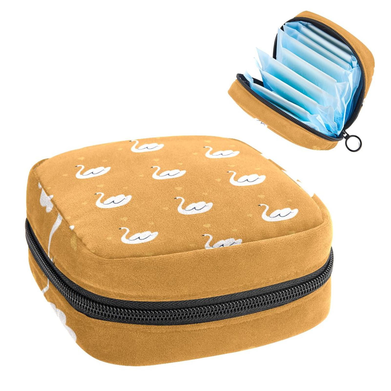 Ownta White Swan Pattern Yellow Background Pattern Premium Storage Bag