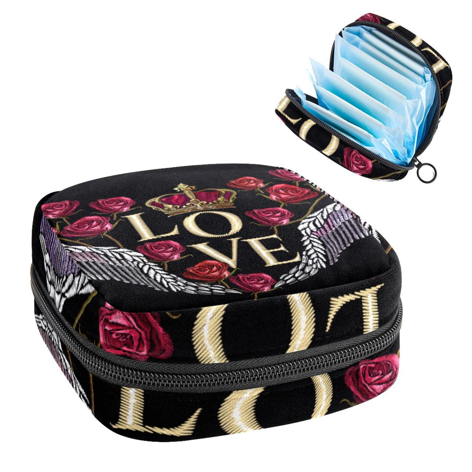Ownta Wing Crown Roses Love Pattern Premium Storage Bag Period Purse
